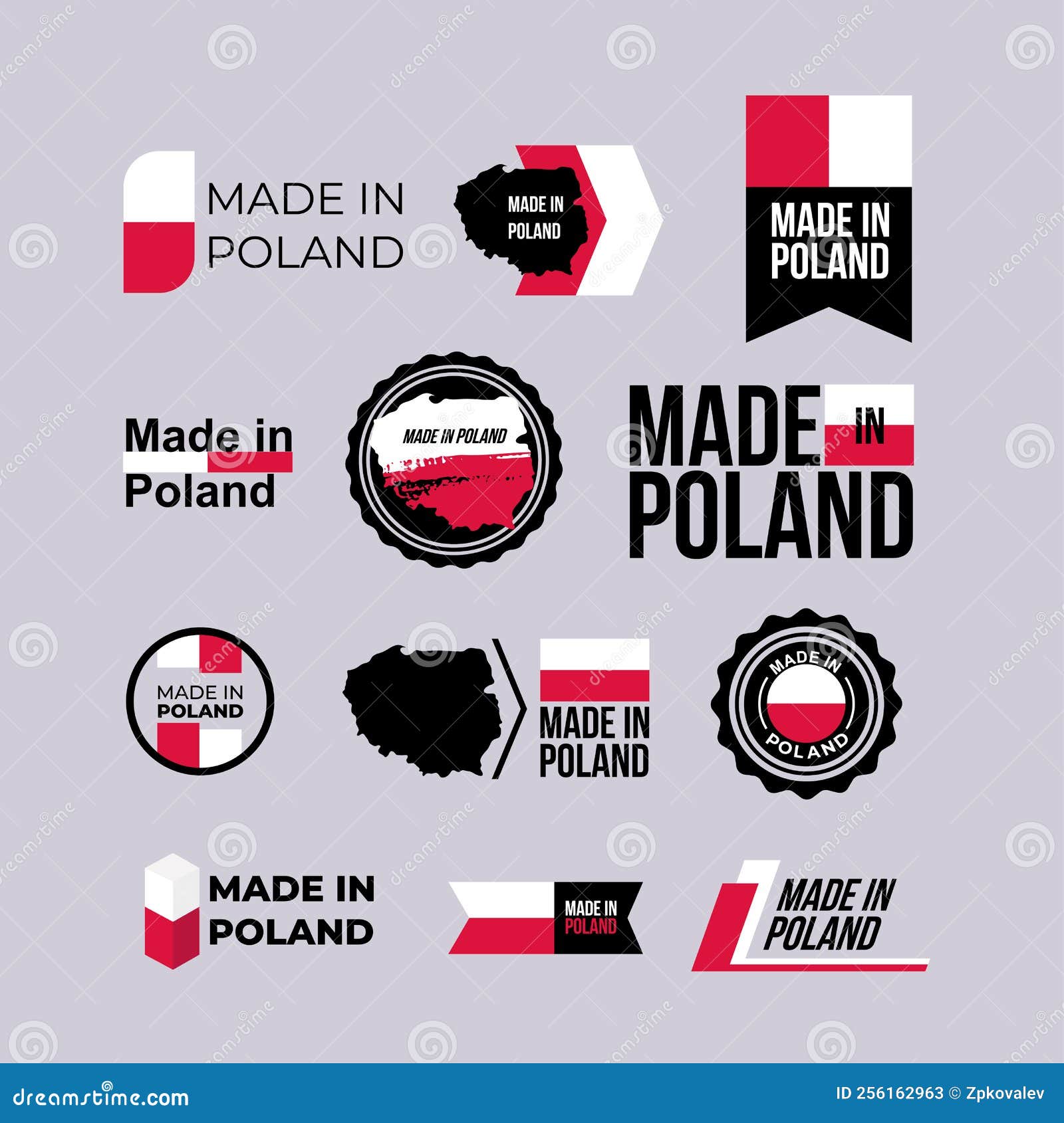 Icon Made in Poland, Icon with Poland Flag Map, for Different ...