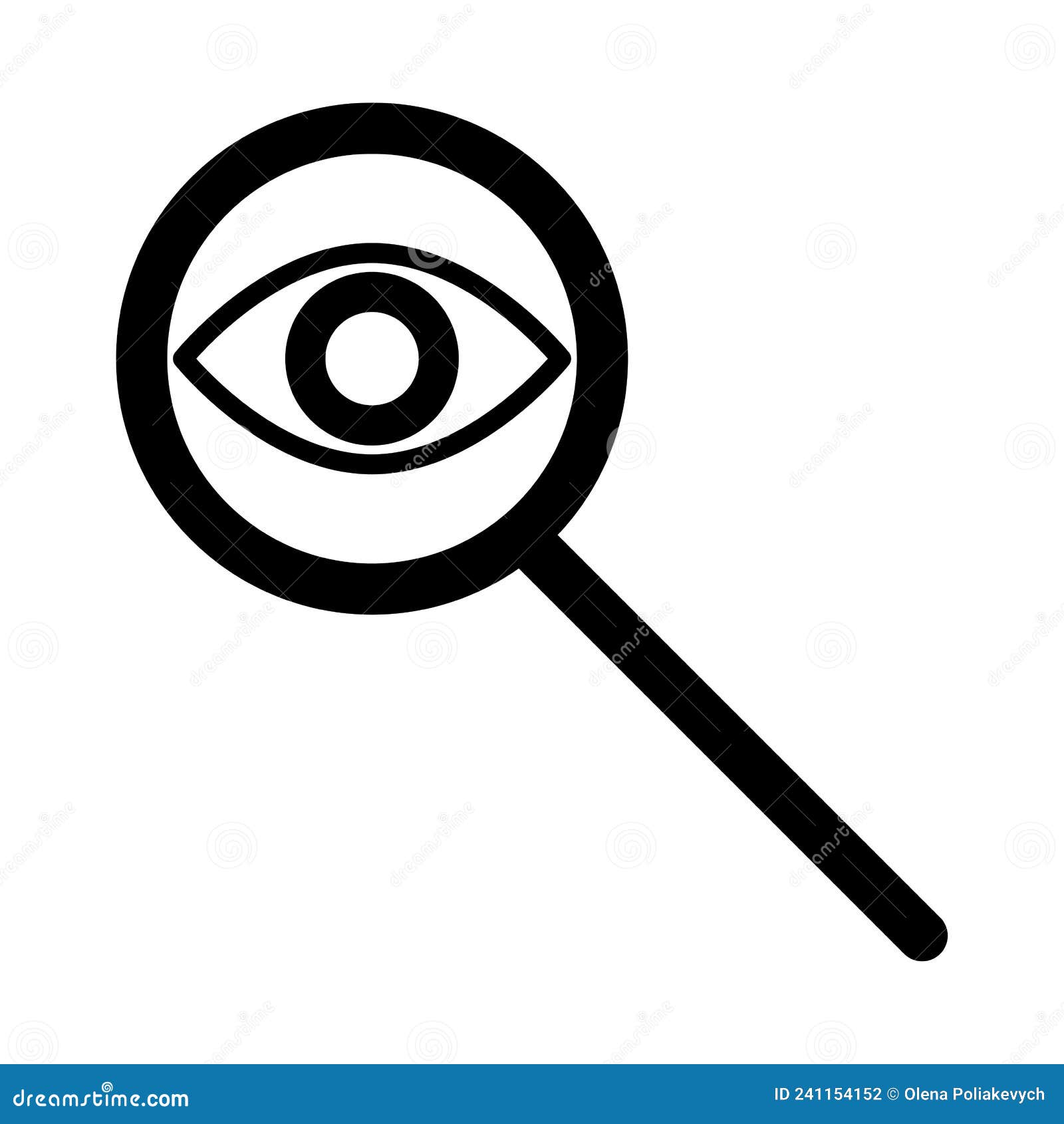 Icon with Magnifier with Eye. Thin Line Icon Set. Vector Illustration ...