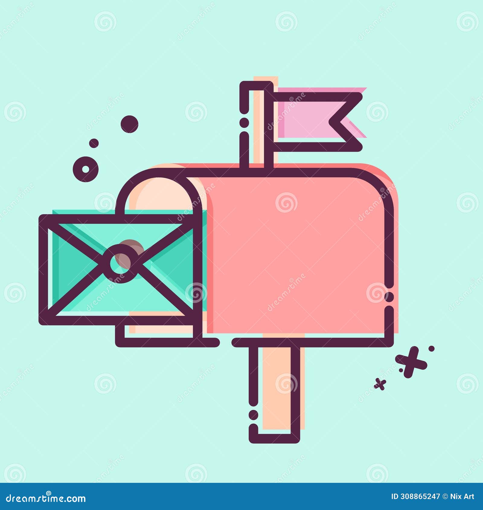 Icon Mail Box. Related To Post Office Symbol. MBE Style. Simple Design ...