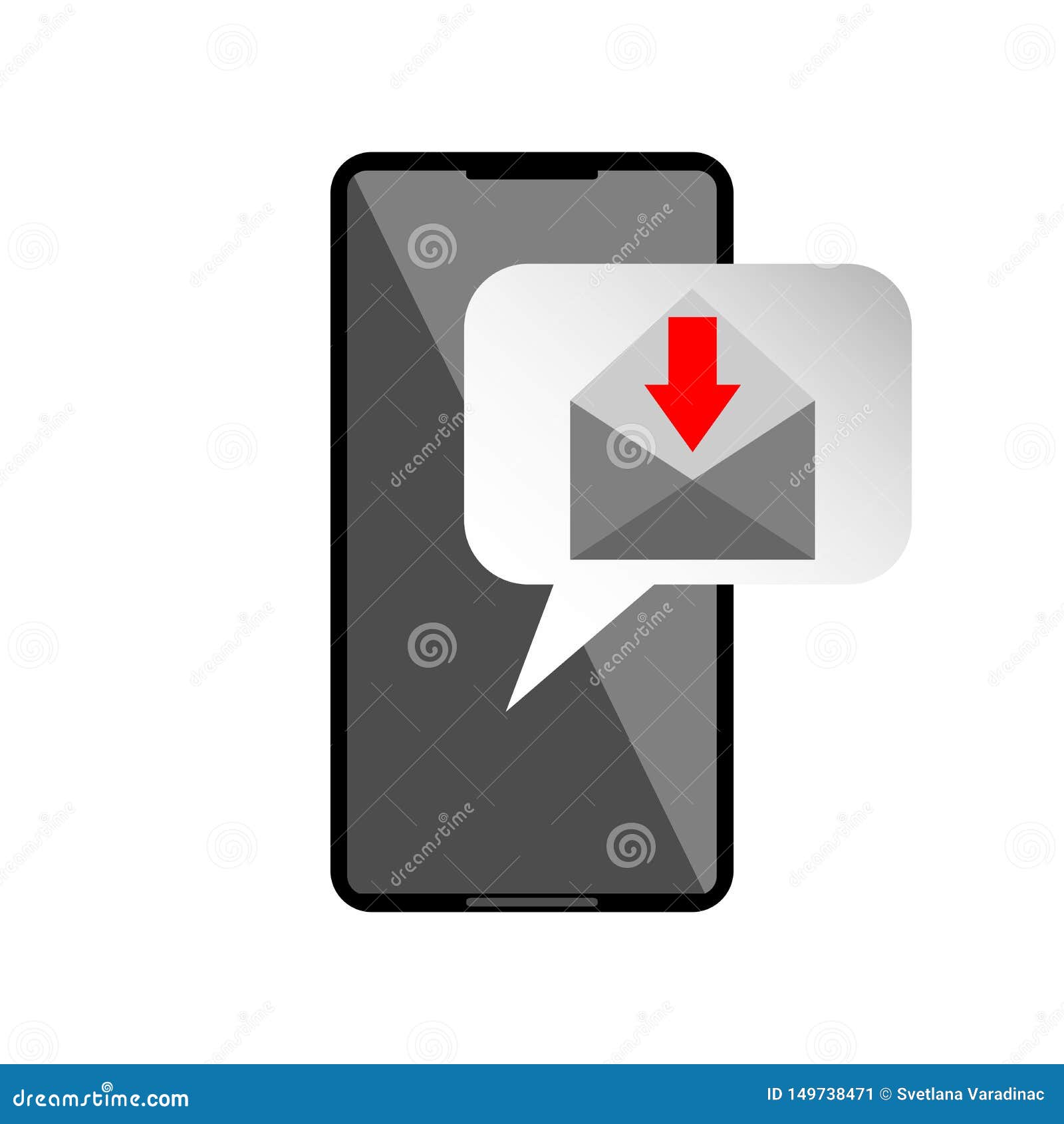 Icon or Mail Message Reminder Mailing on Mobile Phone. Stock Vector ...