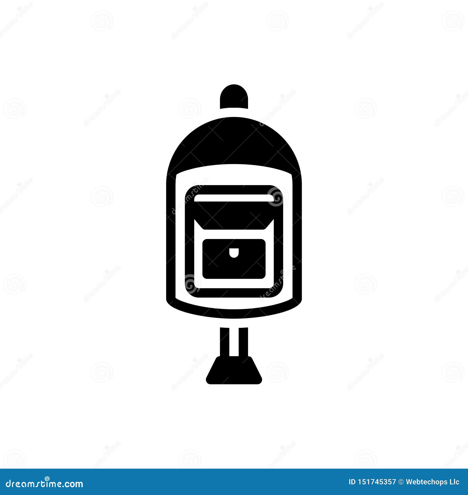 Black Solid Icon For Mailbox, Letter And Box Stock Vector ...