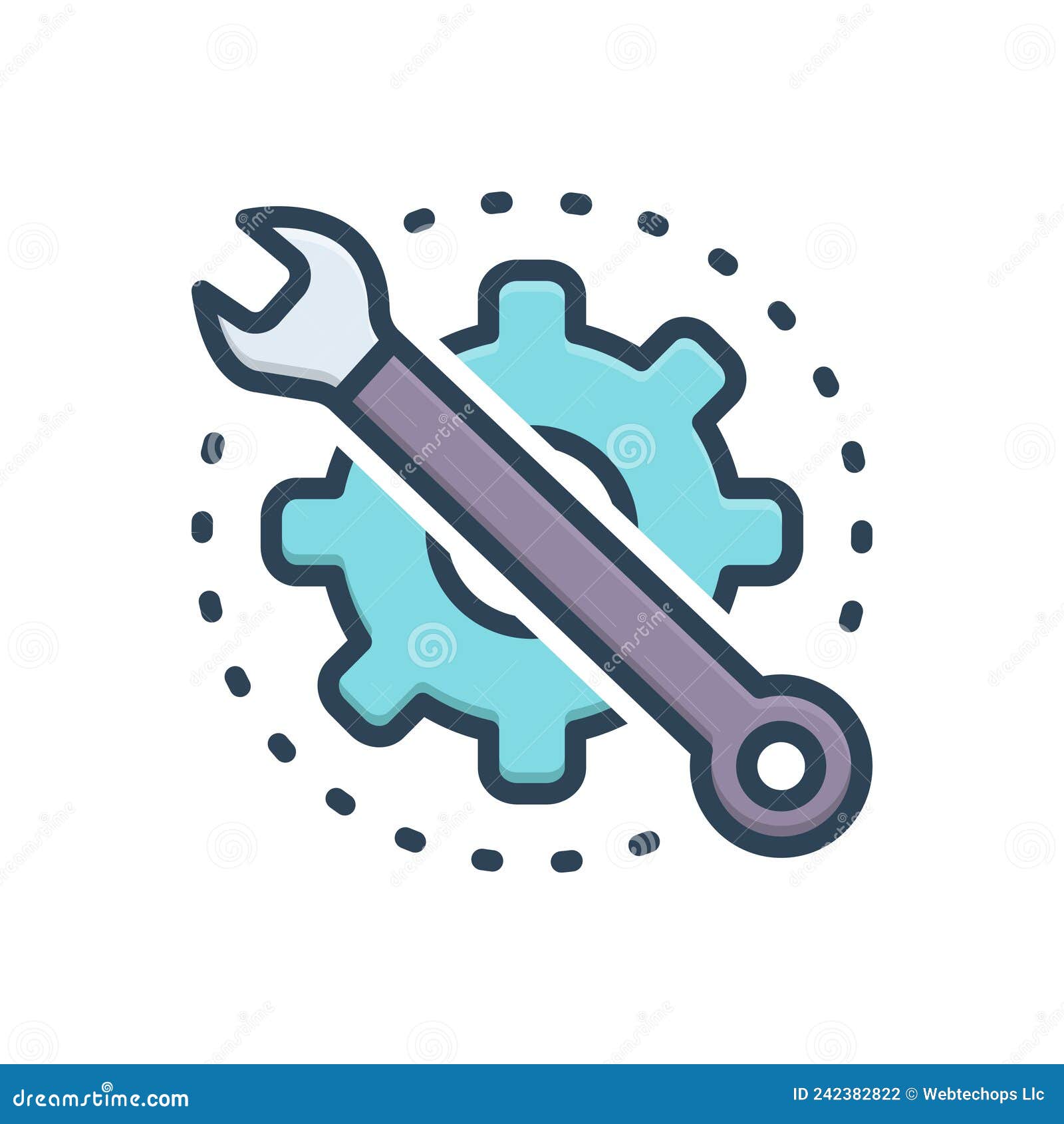 Color Illustration Icon for Maintain, Preserve and Wrench Stock ...