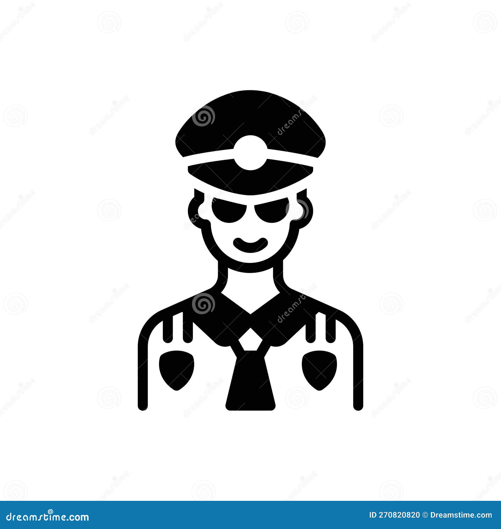 Black Solid Icon for Major, Police Officer and Security Stock Vector ...