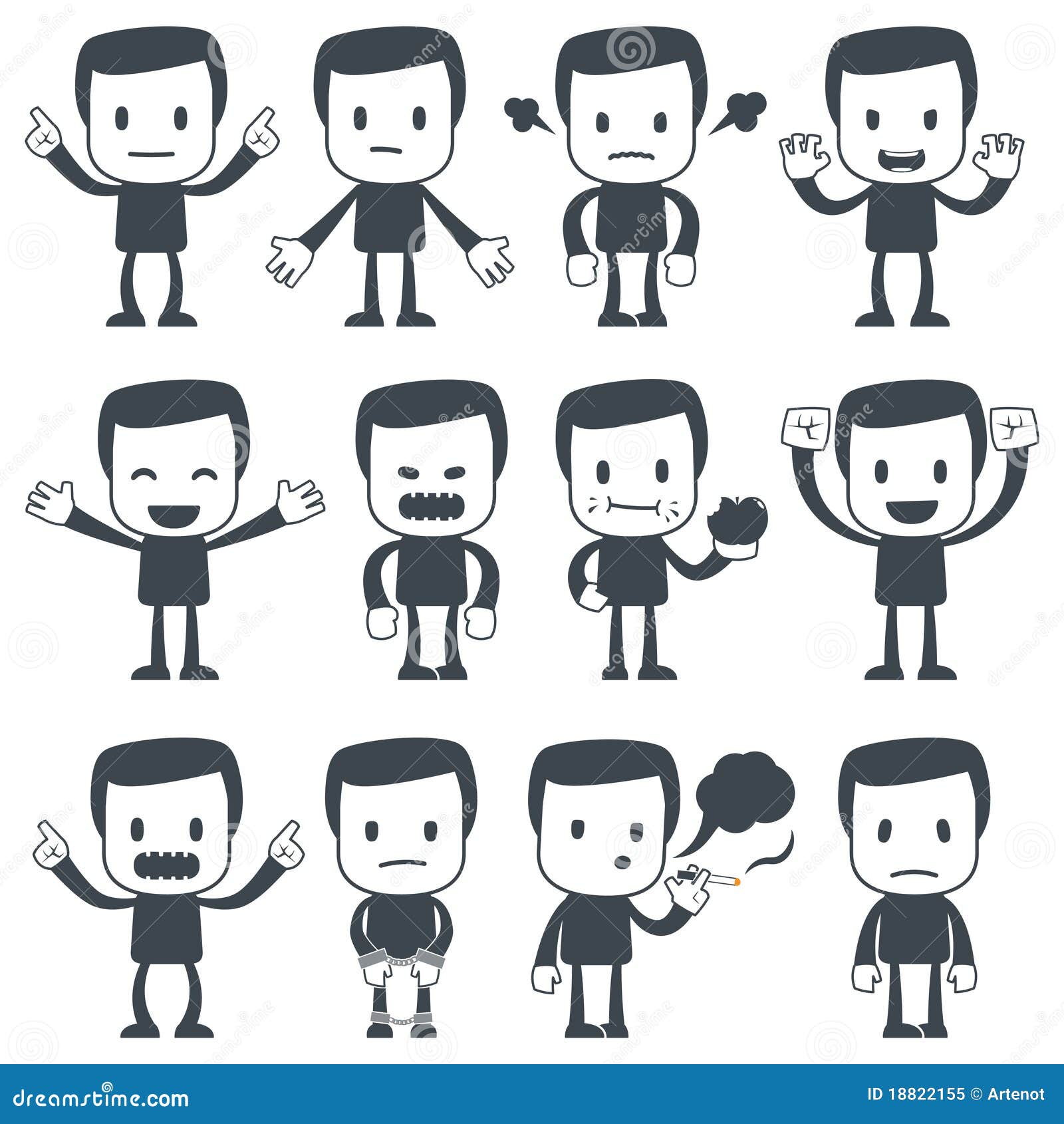 Icon man stock vector. Illustration of laughing, cute - 18822155