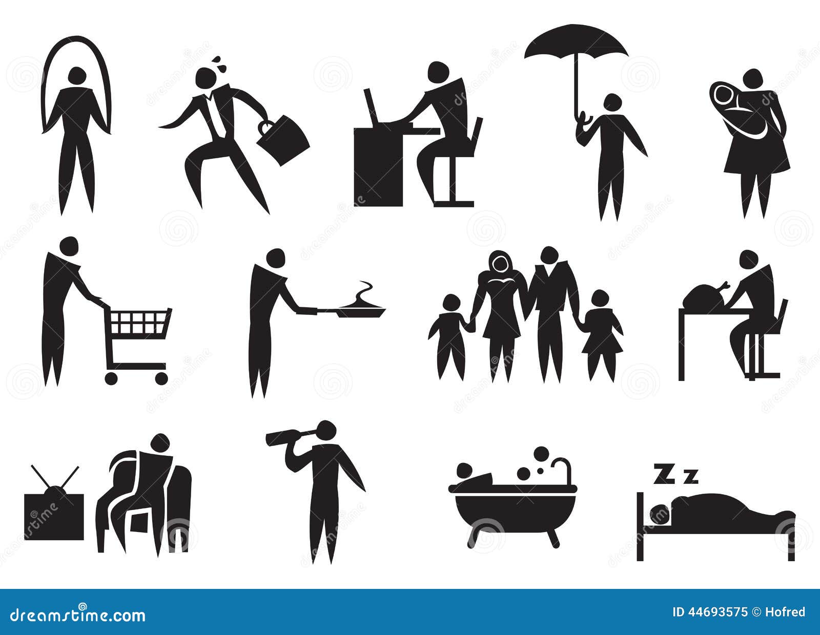 Icon of Man Doing His daily Routine Illustration de Vecteur ...