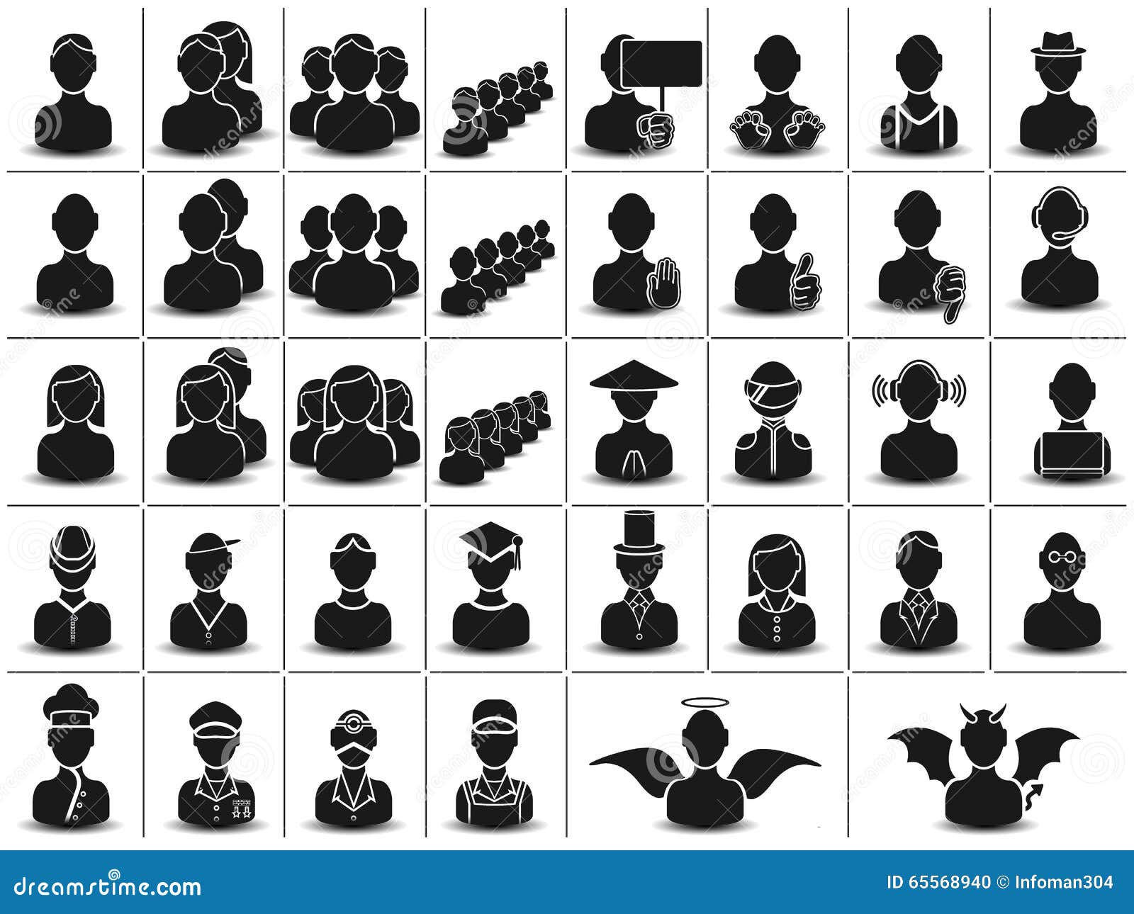 Icon man half stock vector. Illustration of employee - 65568940