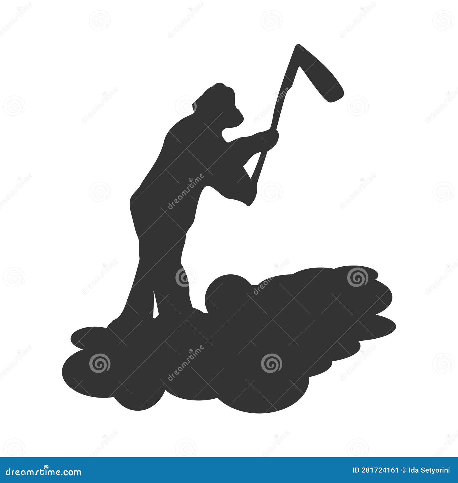 Icon of a Man Hoeing Vector Stock Illustration - Illustration of ...