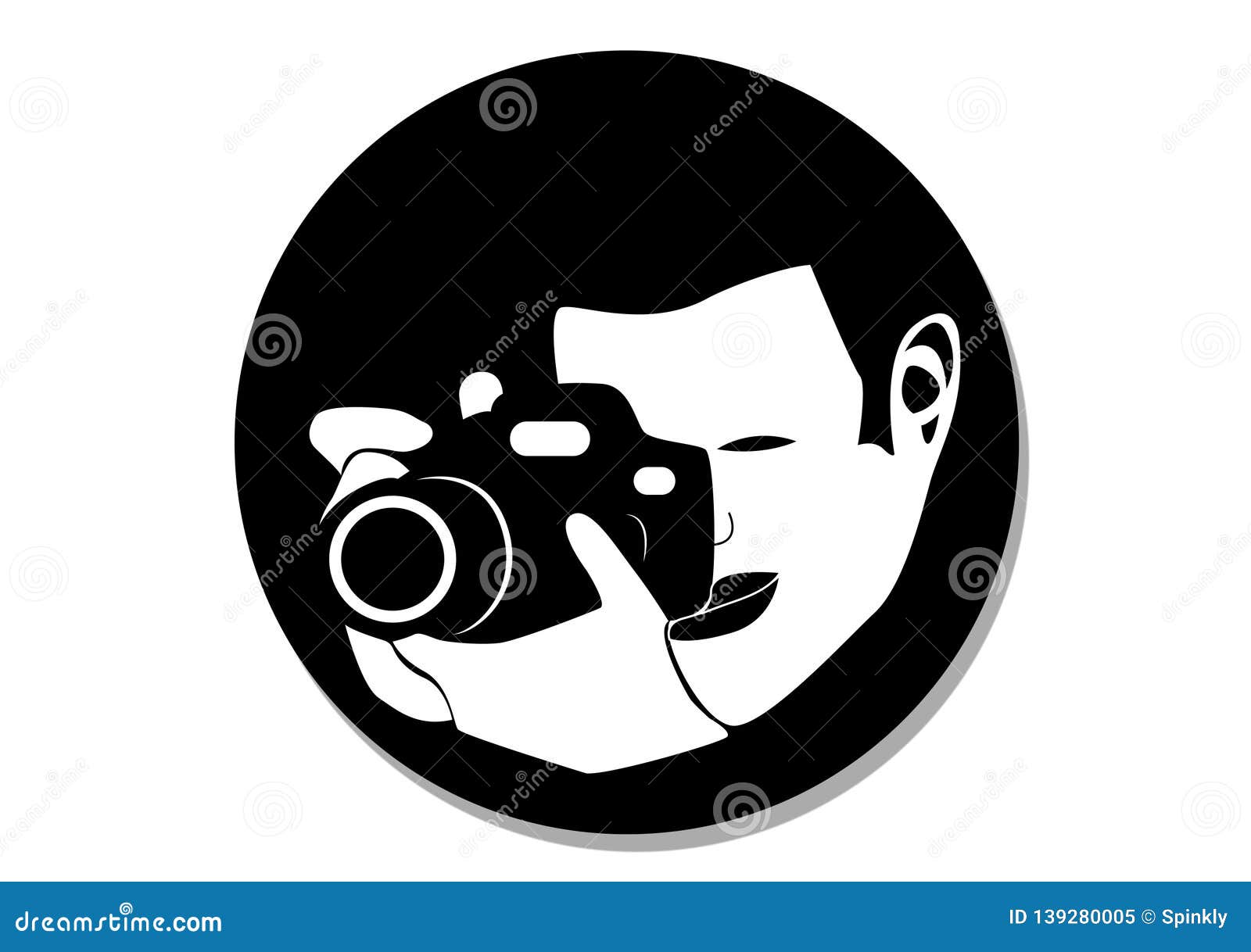 Icon for Man Holding Camera in Black and White Stock Illustration ...