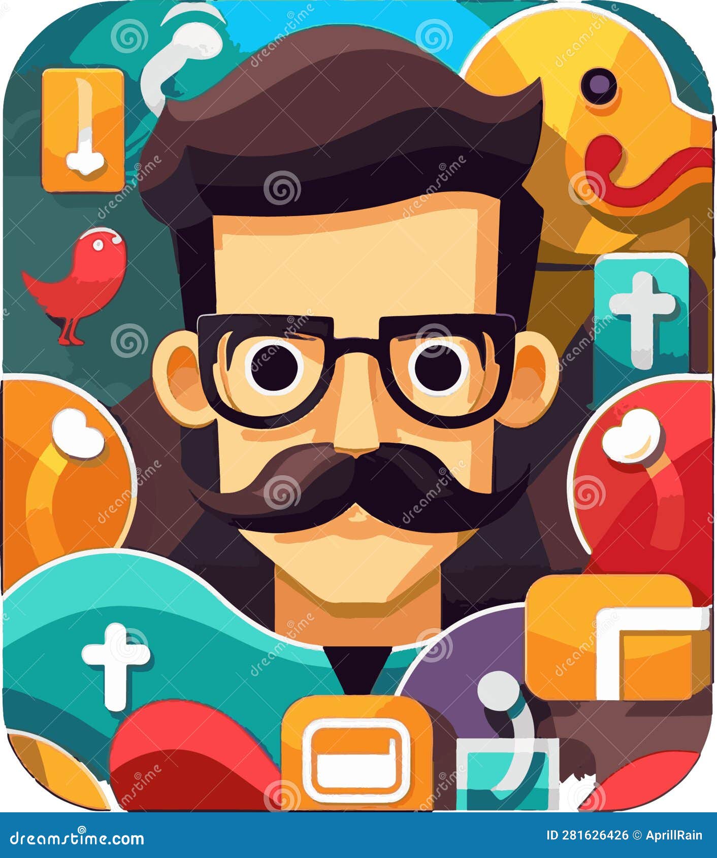 Icon with a Man in the Modern Information World Stock Photo - Image of ...