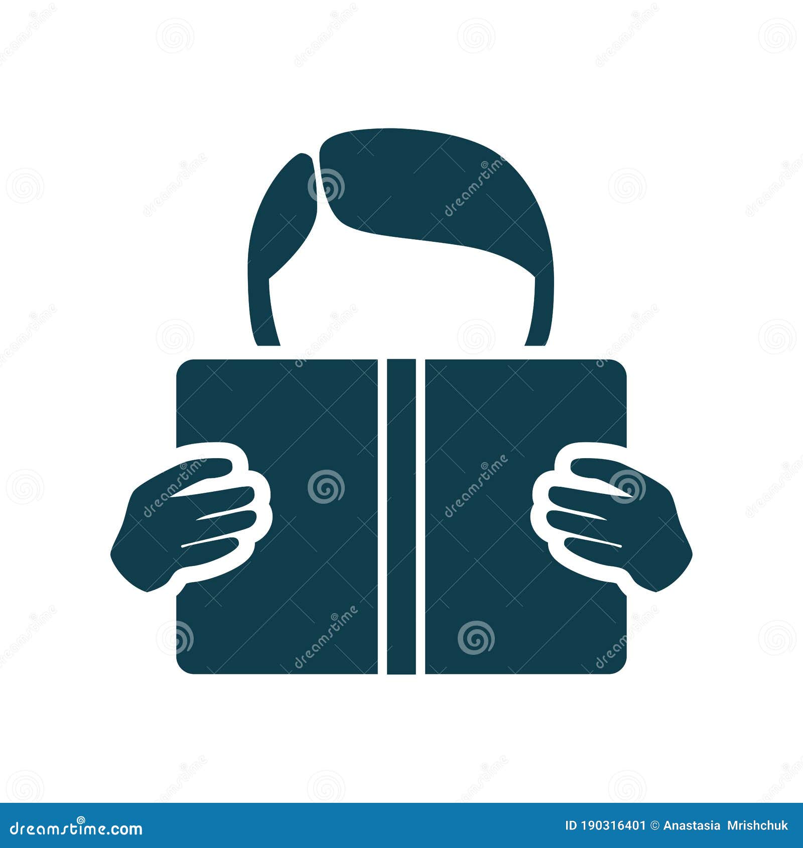 Icon of a Man Reading a Book, a Newspaper. Vector Illustration. EPS 10 ...