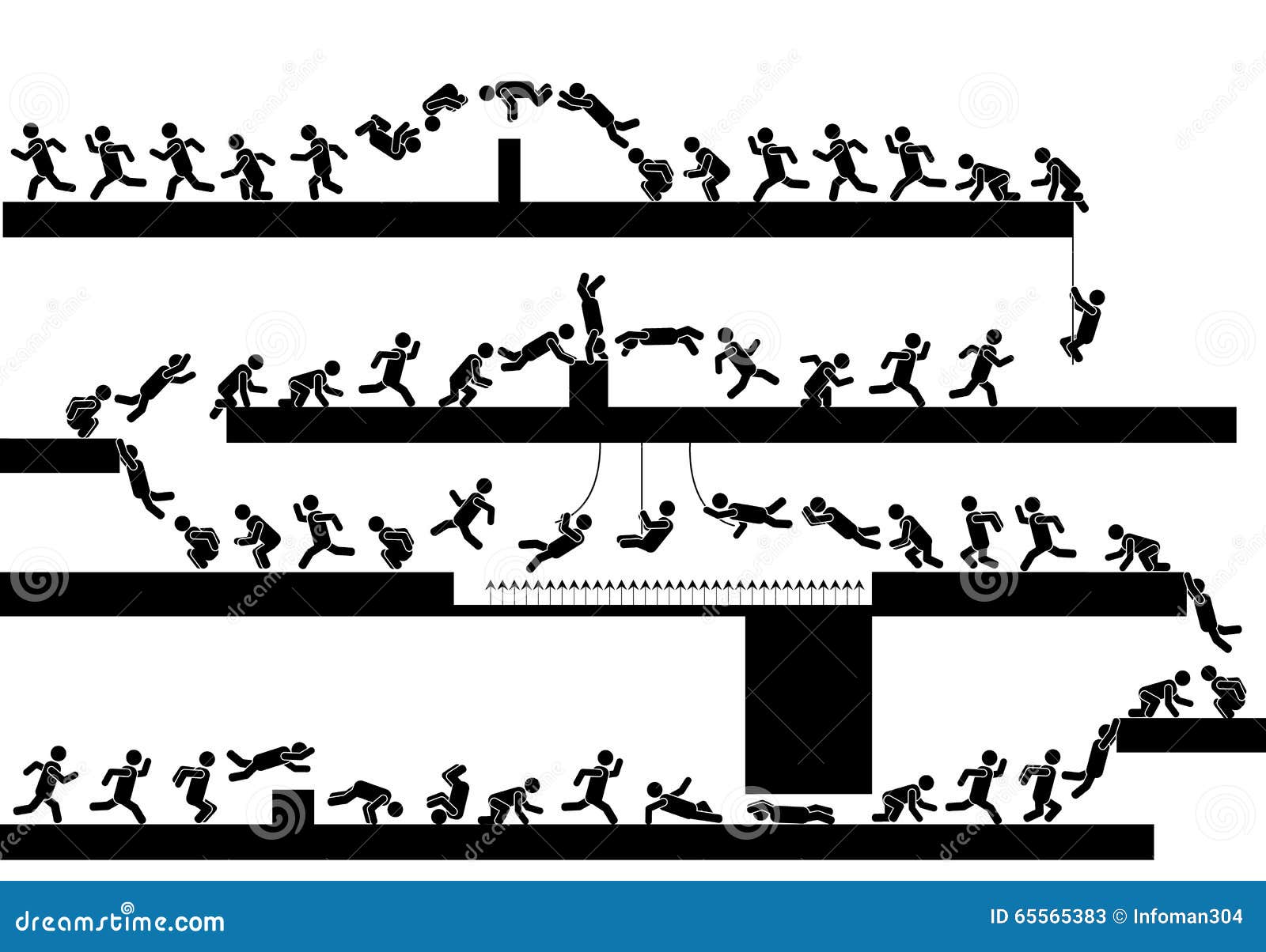 Icon Man Runner Jumps and Stunts Stock Vector - Illustration of ...