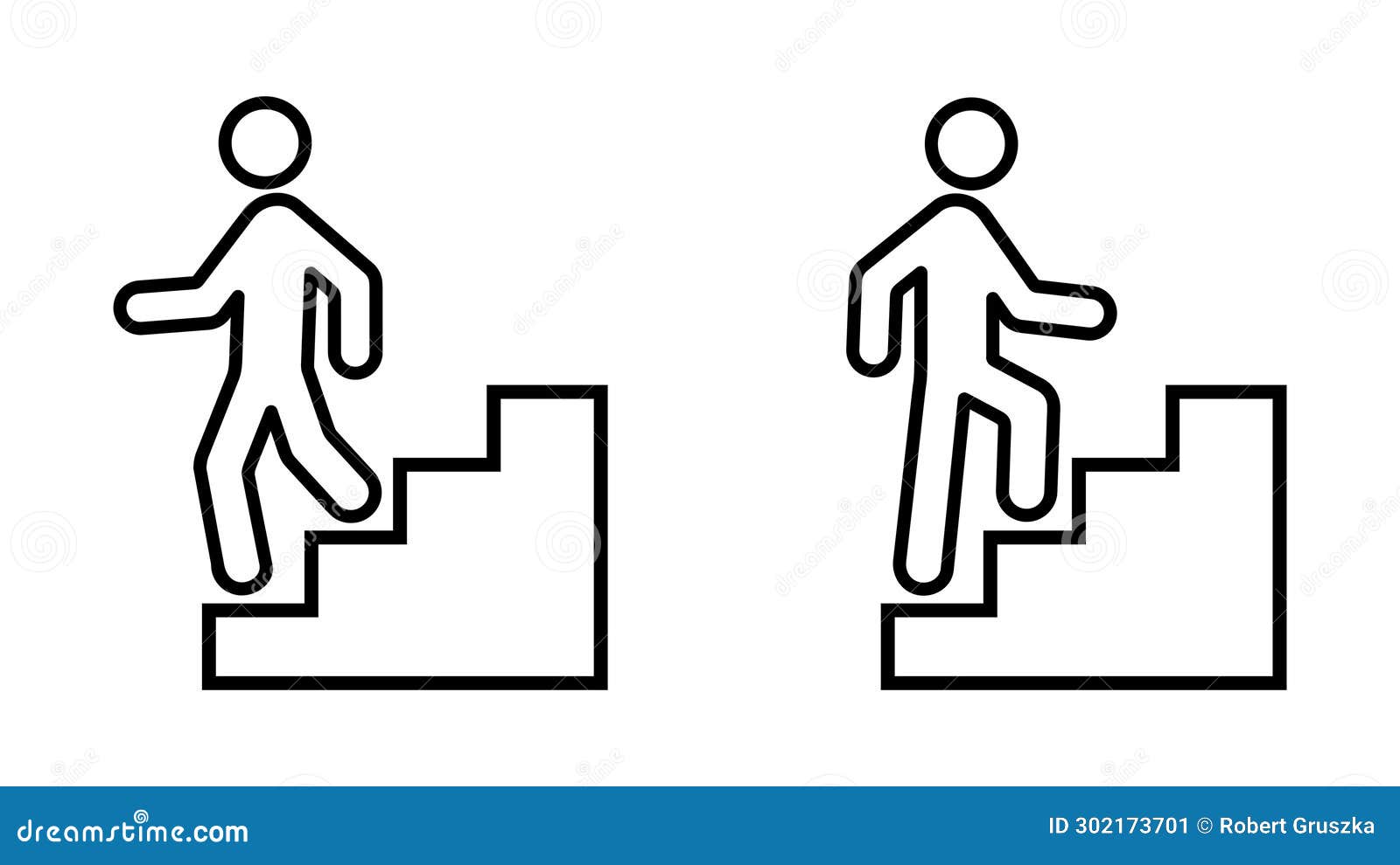 Icon of a Man on the Stairs Stock Vector - Illustration of neutral ...