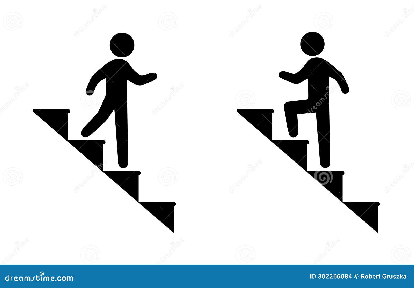 Icon of a Man on the Stairs Stock Vector - Illustration of people ...