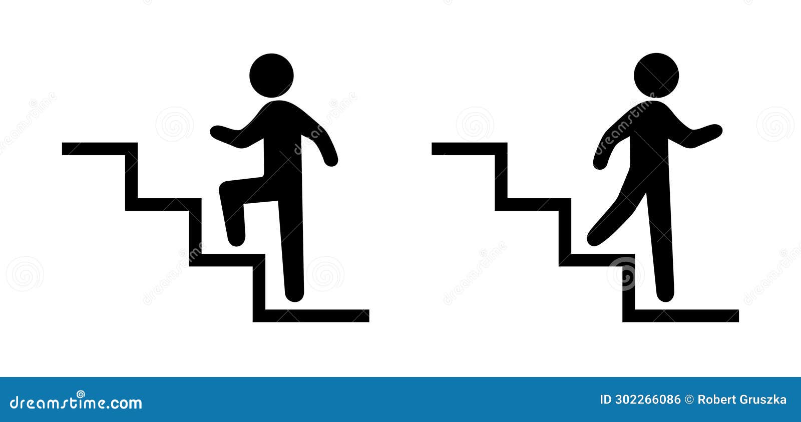 Icon of a Man on the Stairs Stock Vector - Illustration of sign ...