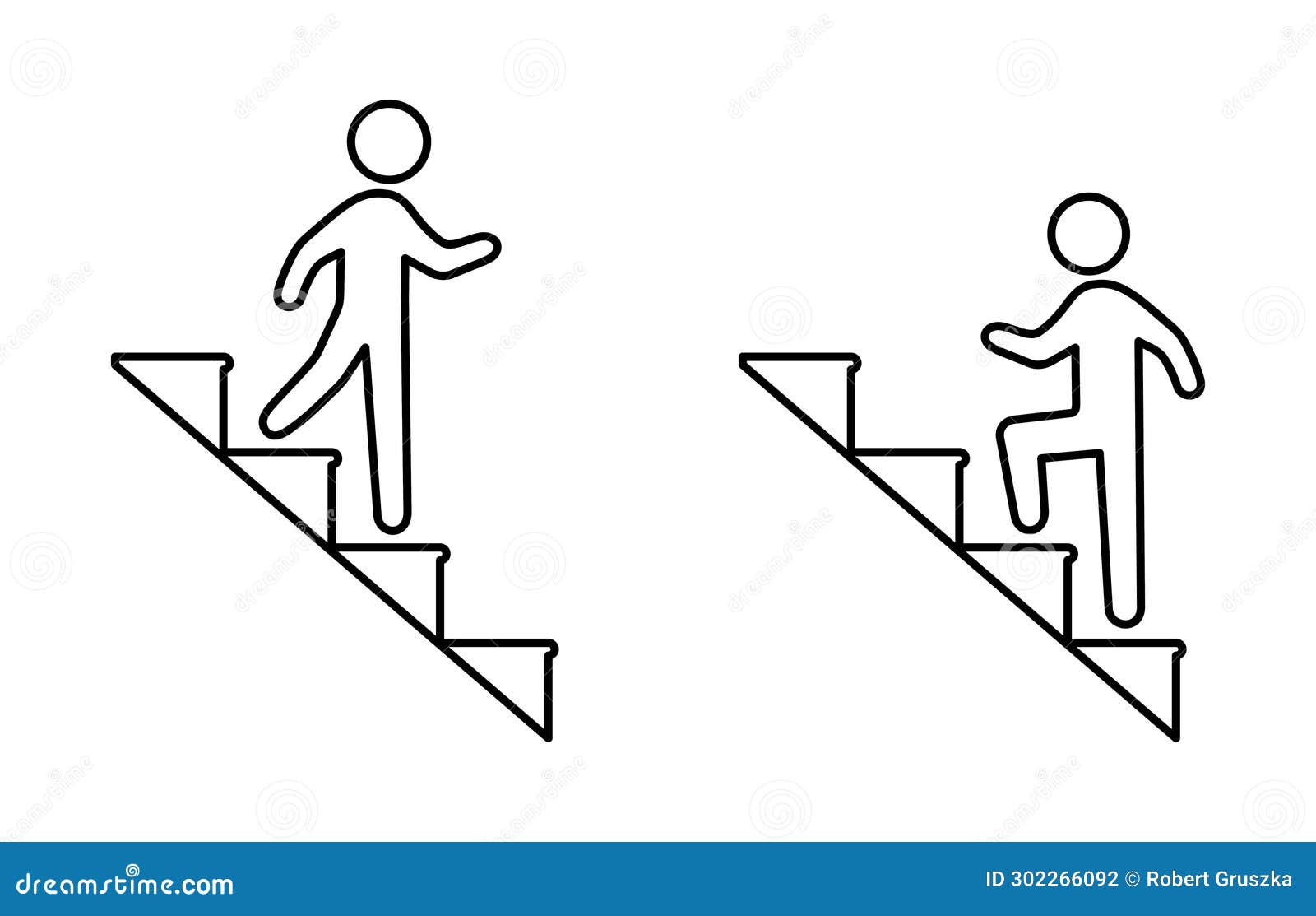 Icon of a Man on the Stairs Stock Vector - Illustration of vector ...