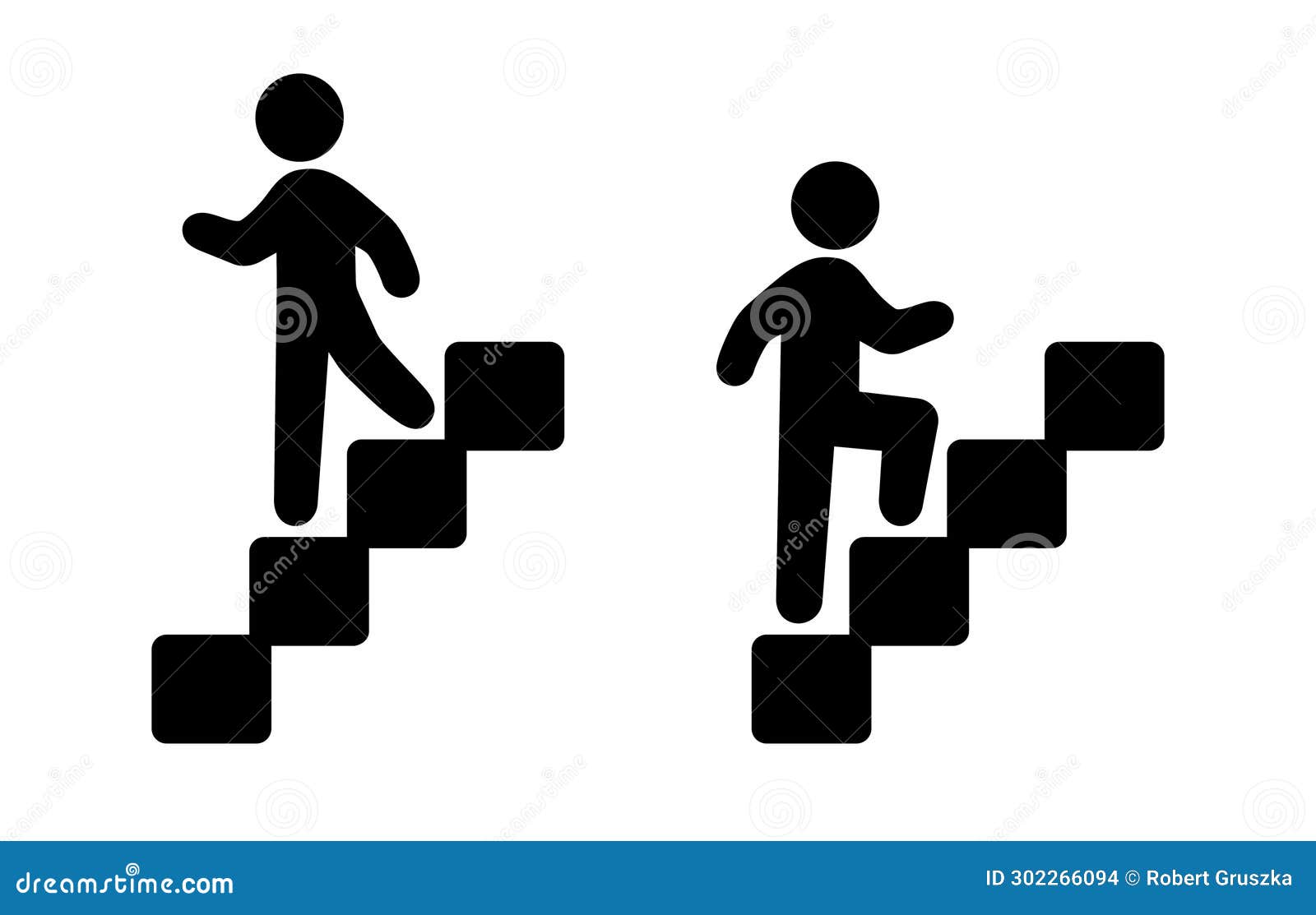 Icon of a Man on the Stairs Stock Vector - Illustration of vector, sign ...
