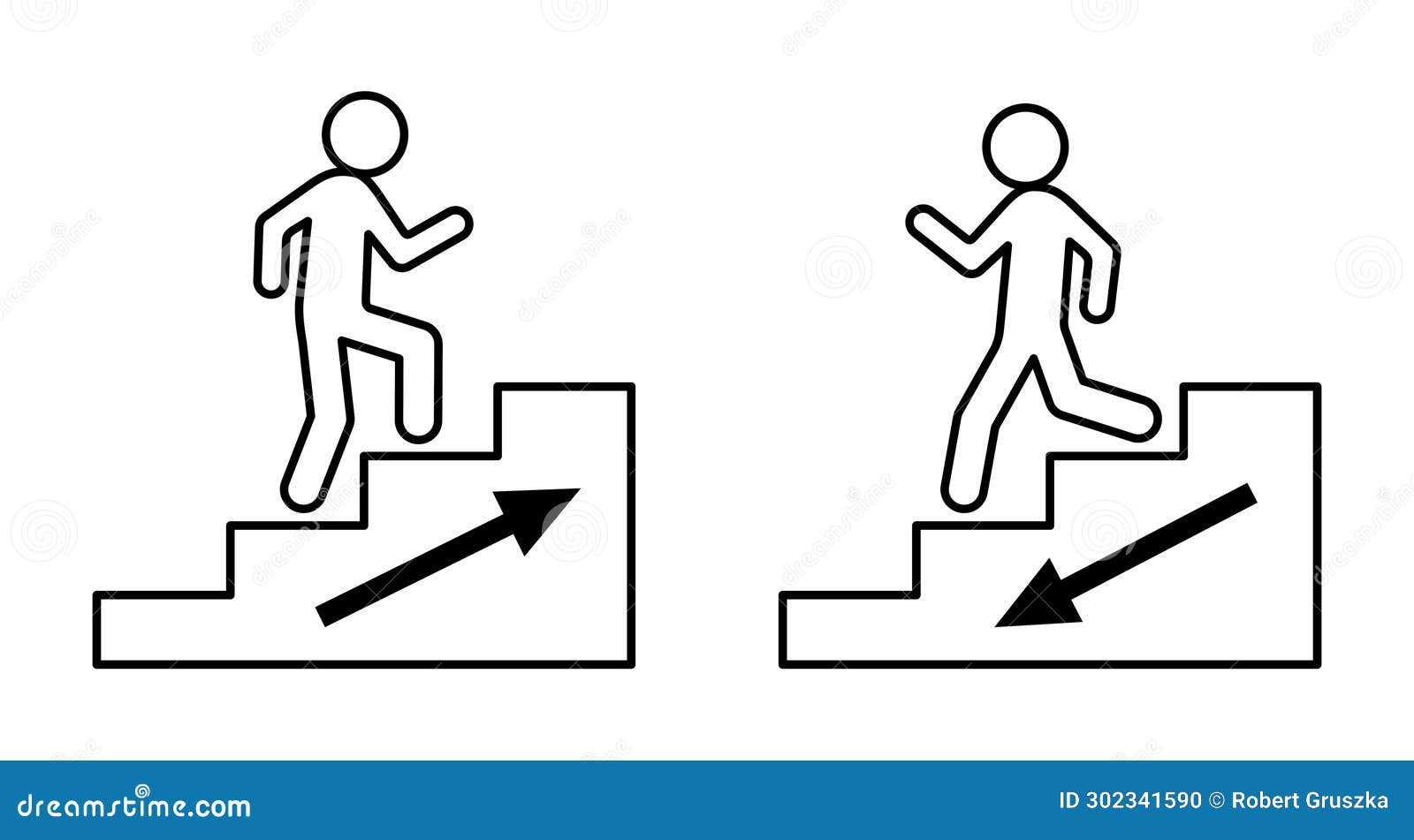 Icon of a Man on the Stairs Stock Vector - Illustration of vector ...