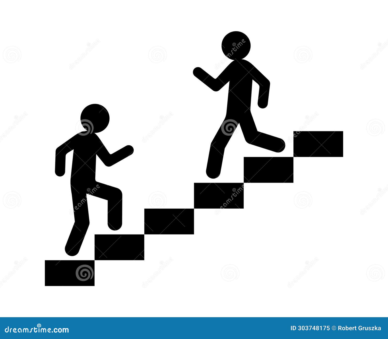 Icon of a Man on the Stairs Stock Illustration - Illustration of ...