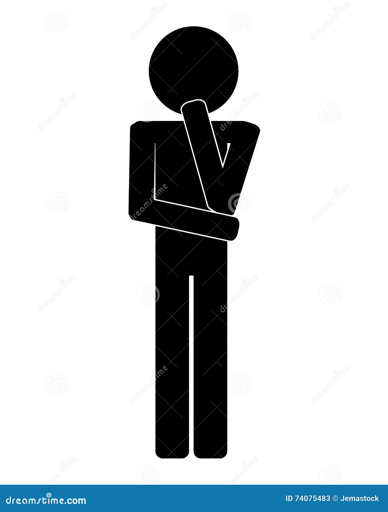 Icon of man think thinking stock illustration. Illustration of figure ...