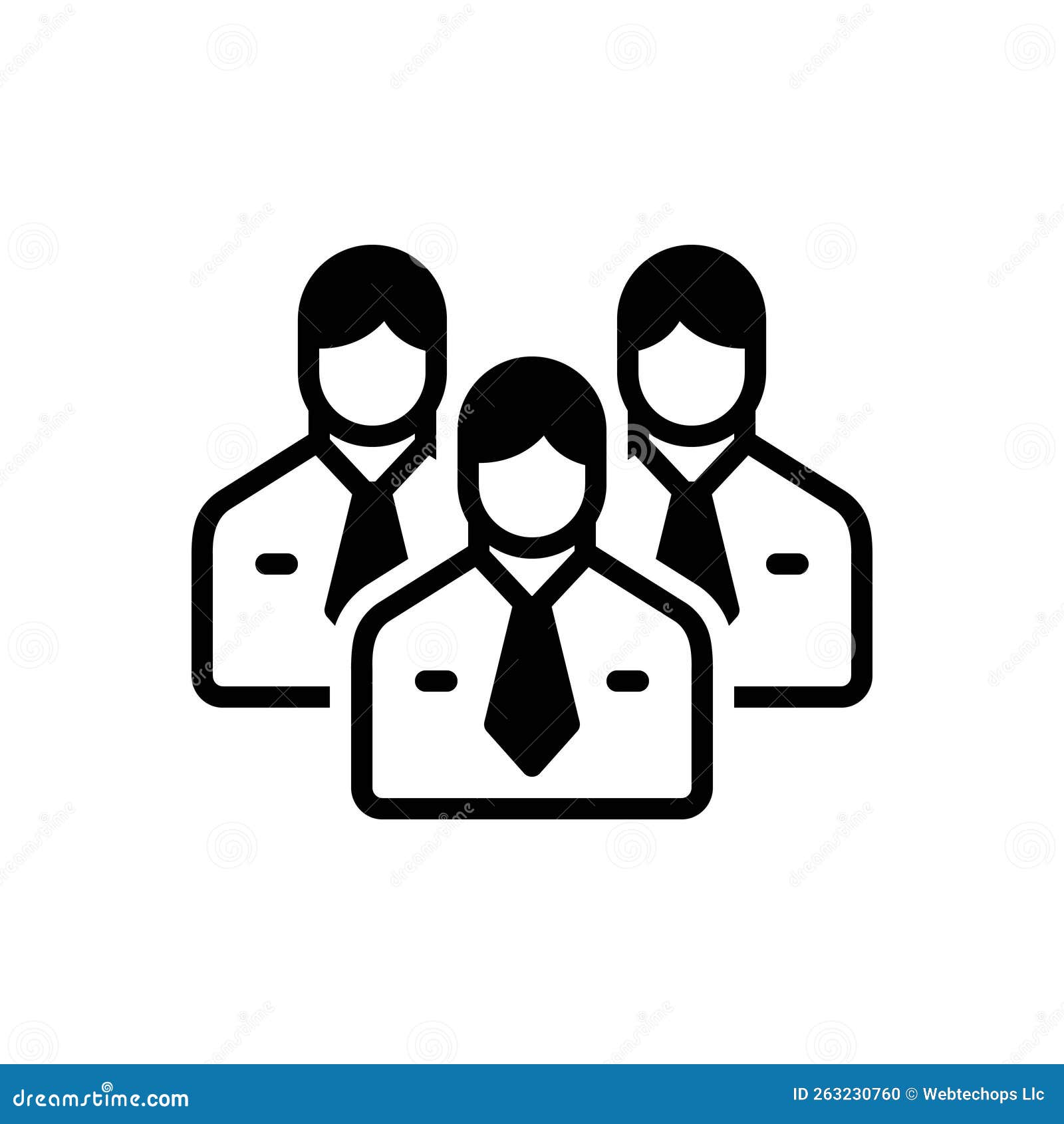 Black Solid Icon for Managers, Stewards and Directors Stock Vector ...