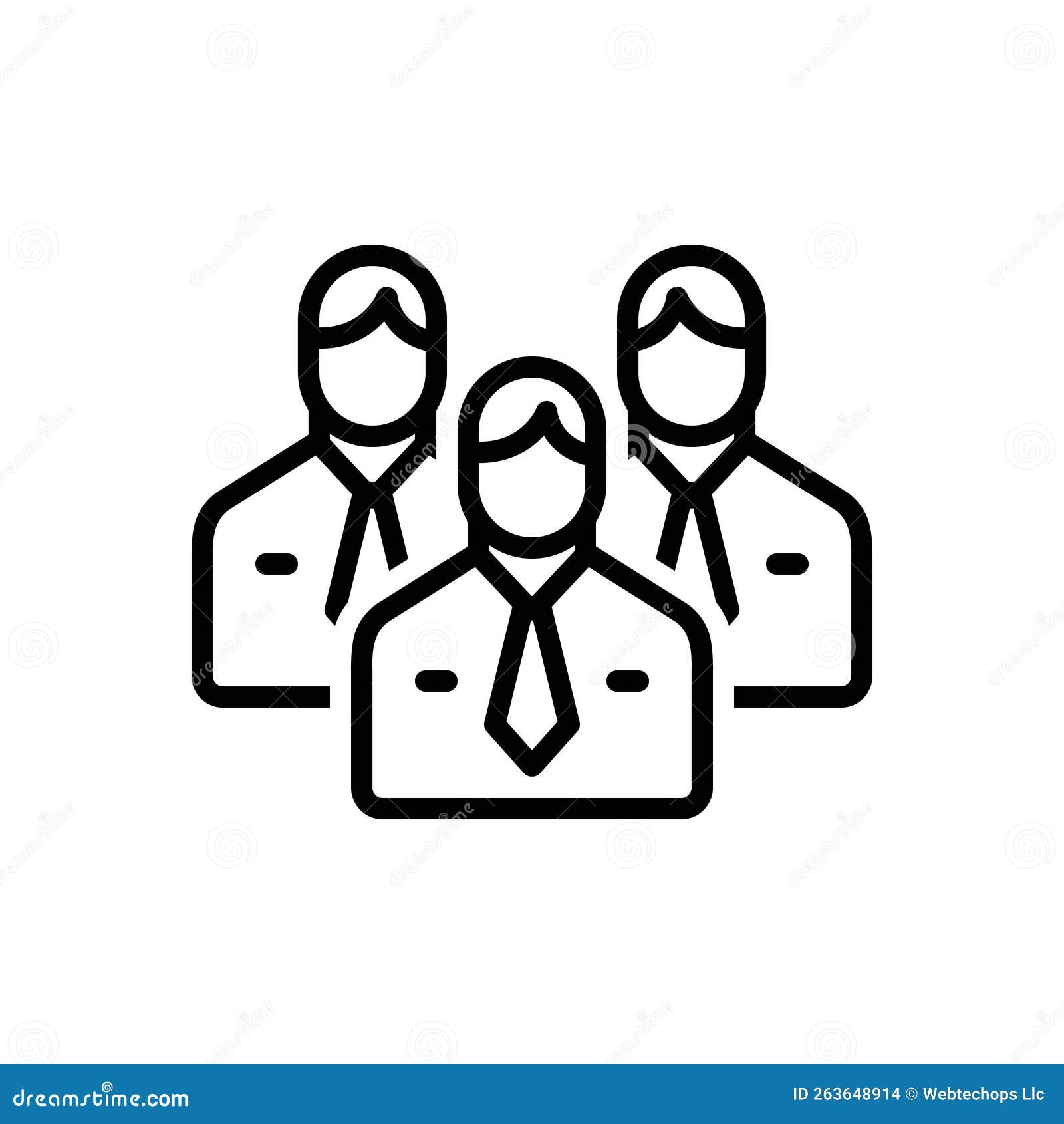 Black Line Icon for Managers, Stewards and Directors Stock Vector ...