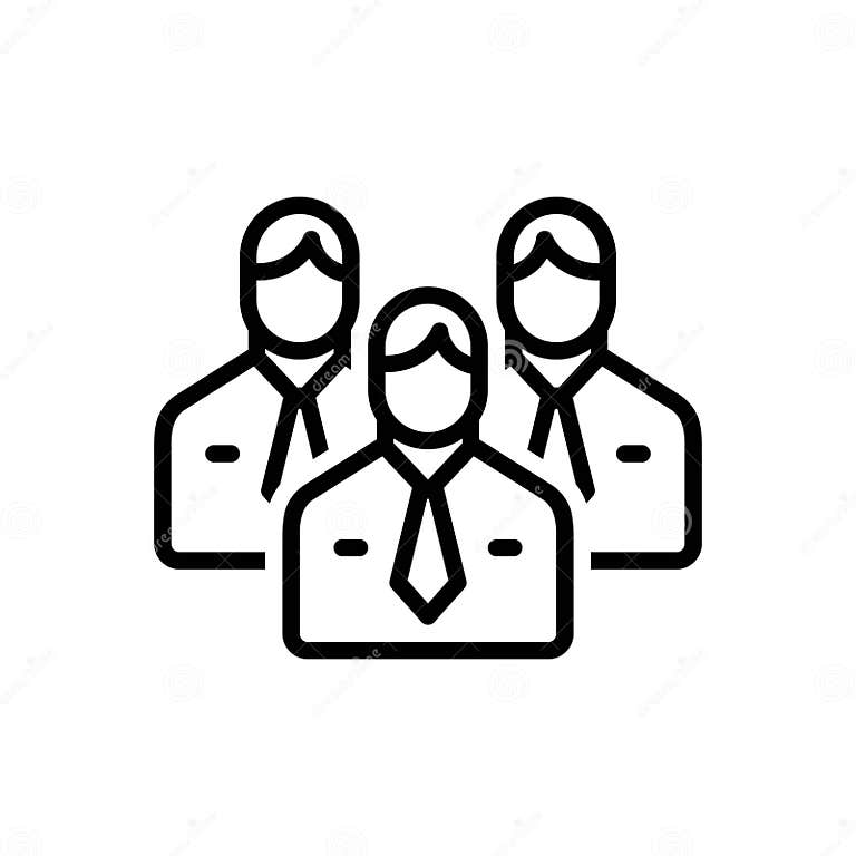 Black Line Icon for Managers, Stewards and Directors Stock Vector ...