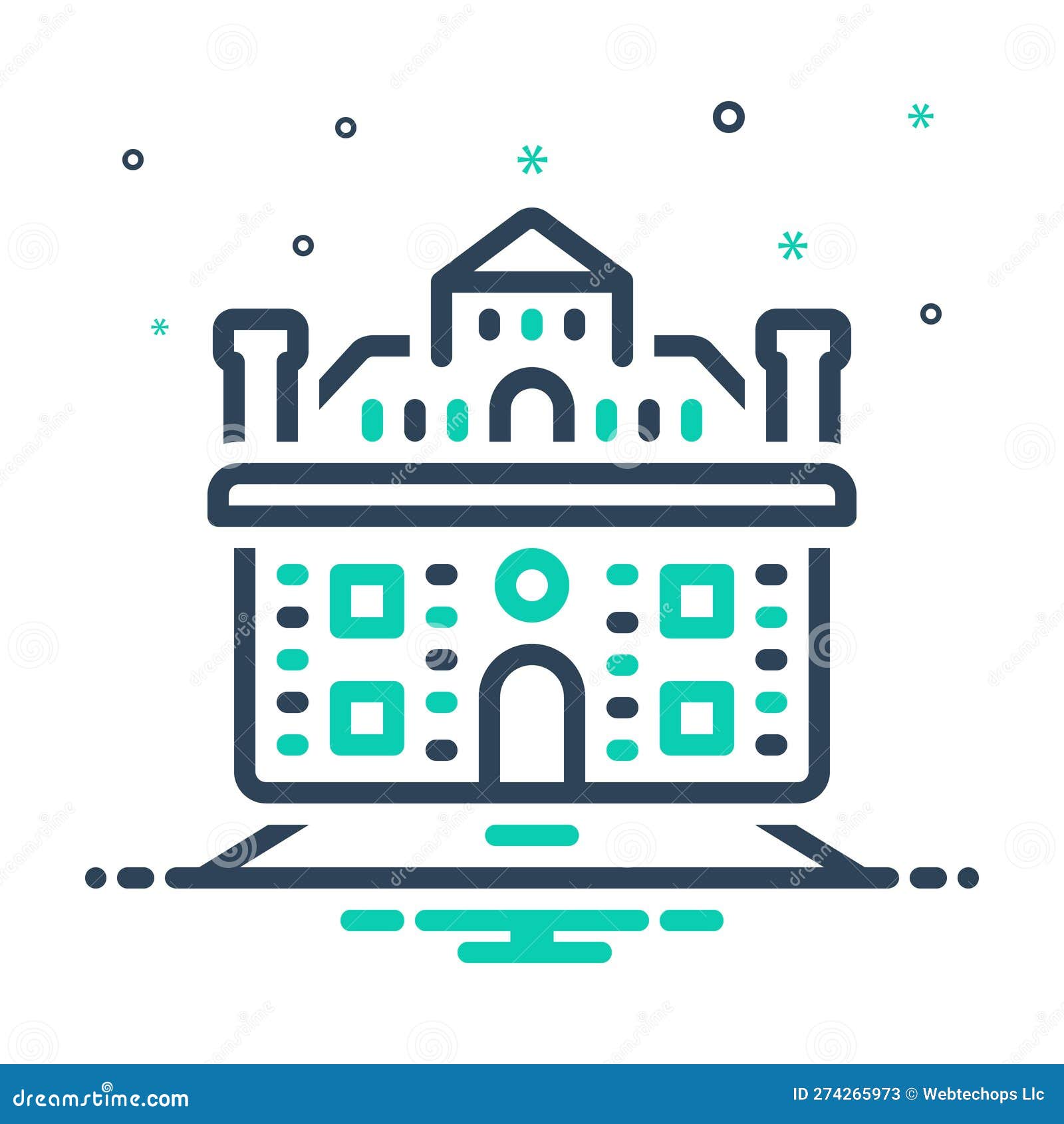 Mix Icon for Manor, Estate and House Stock Illustration - Illustration ...