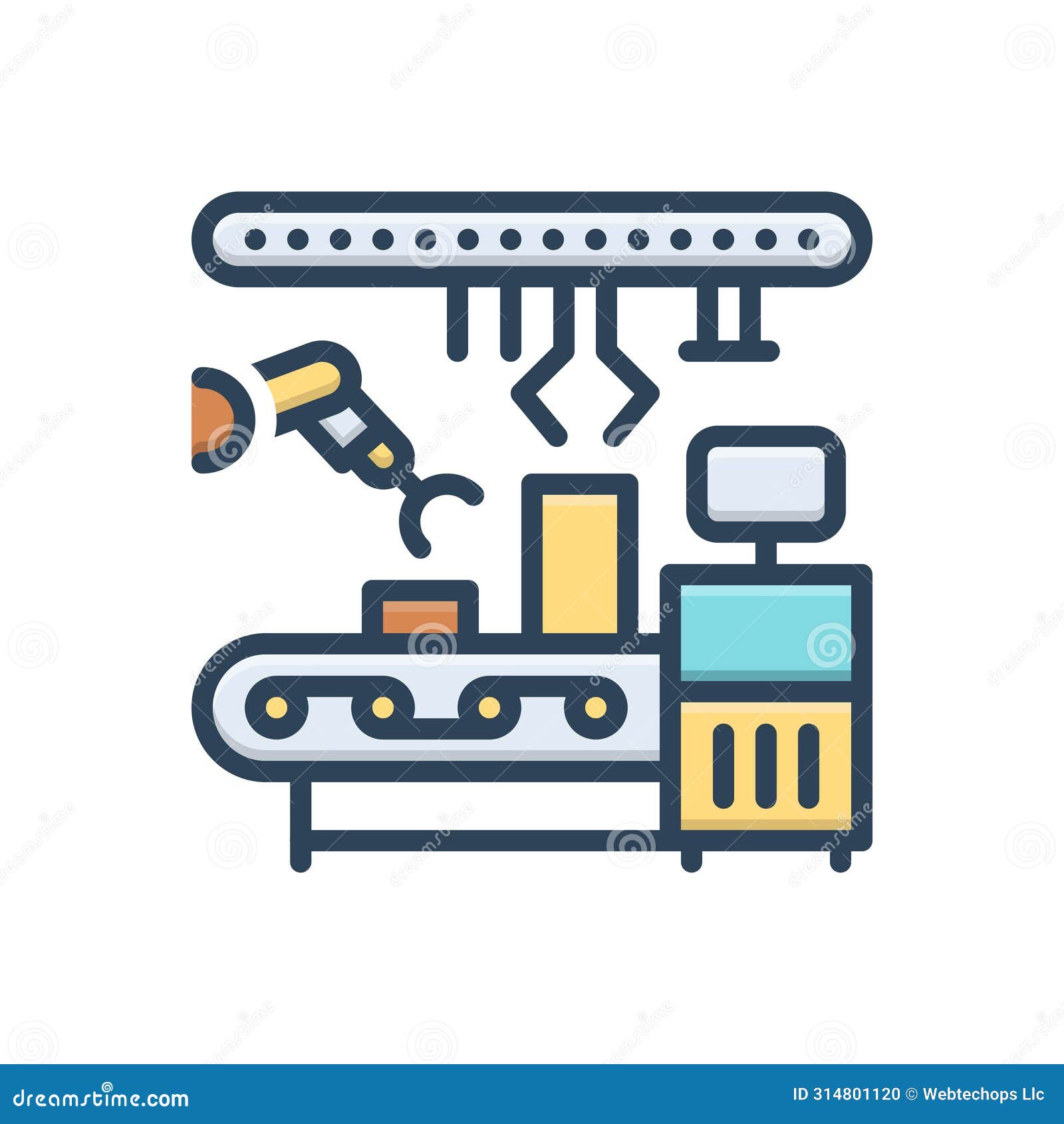 Color Illustration Icon for Manufacturing, Production and Factory Stock ...