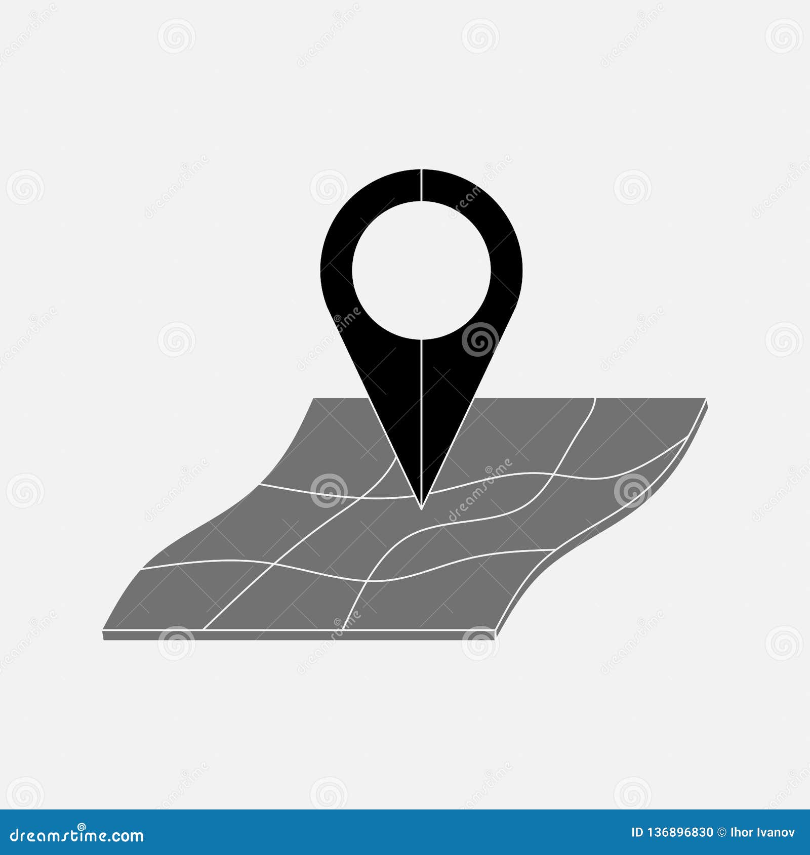 The Icon on the Map, the Label the Stock Illustration - Illustration of ...