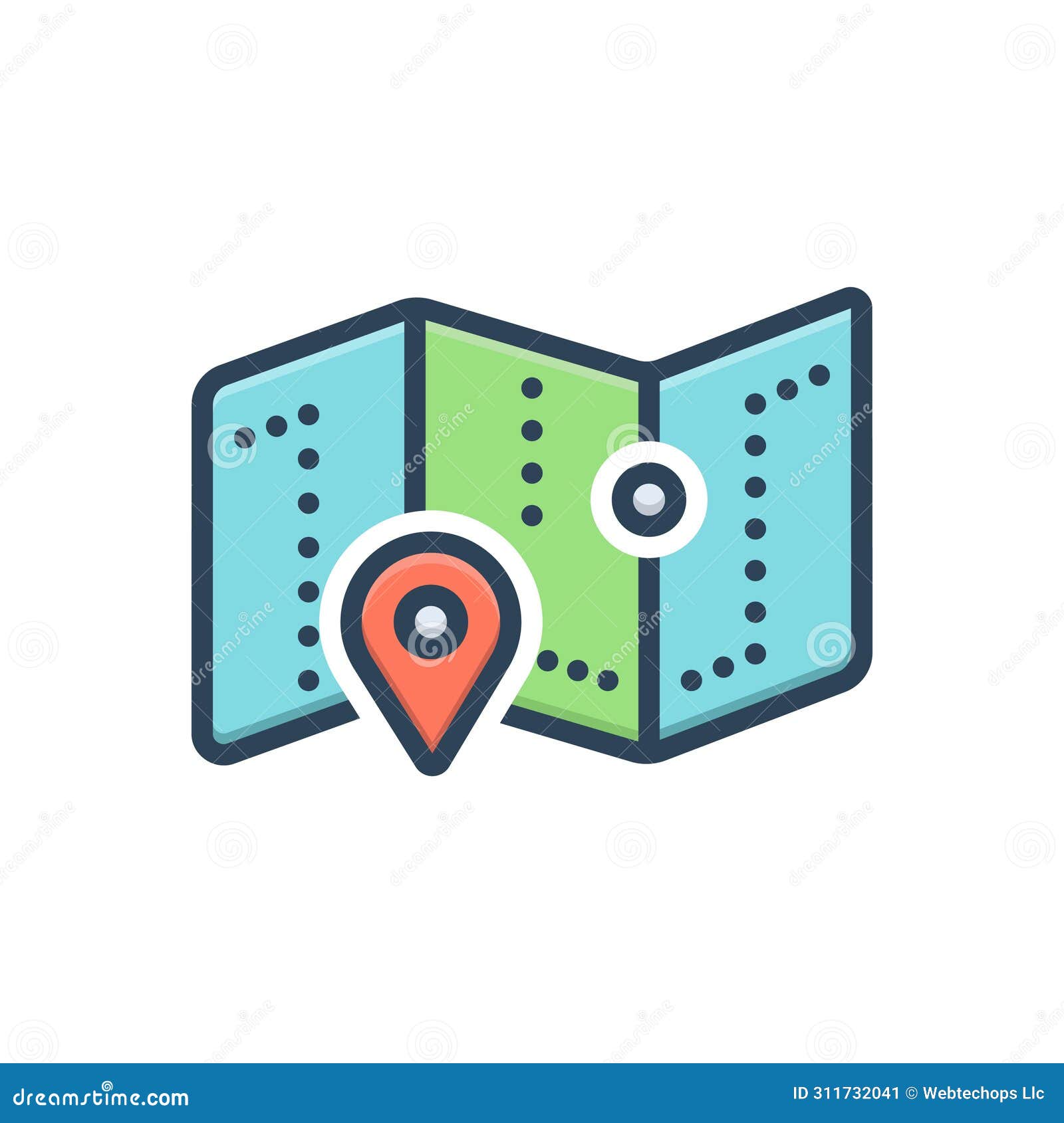 Color Illustration Icon for Map, Location and Direction Stock Vector ...