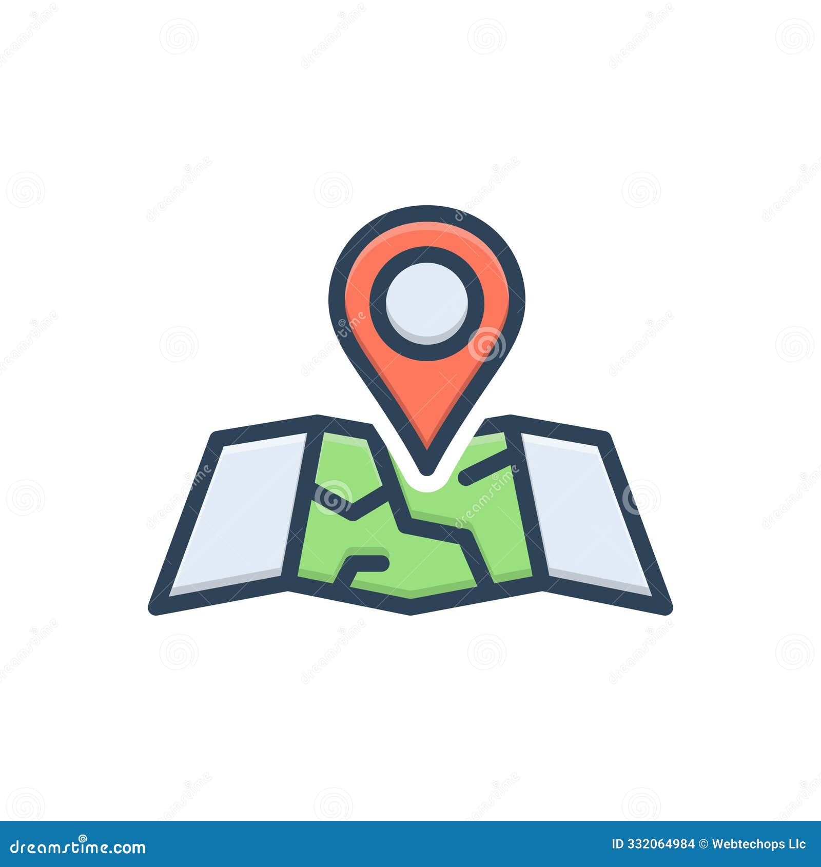 Color Illustration Icon for Map, Location and Discovery Stock ...