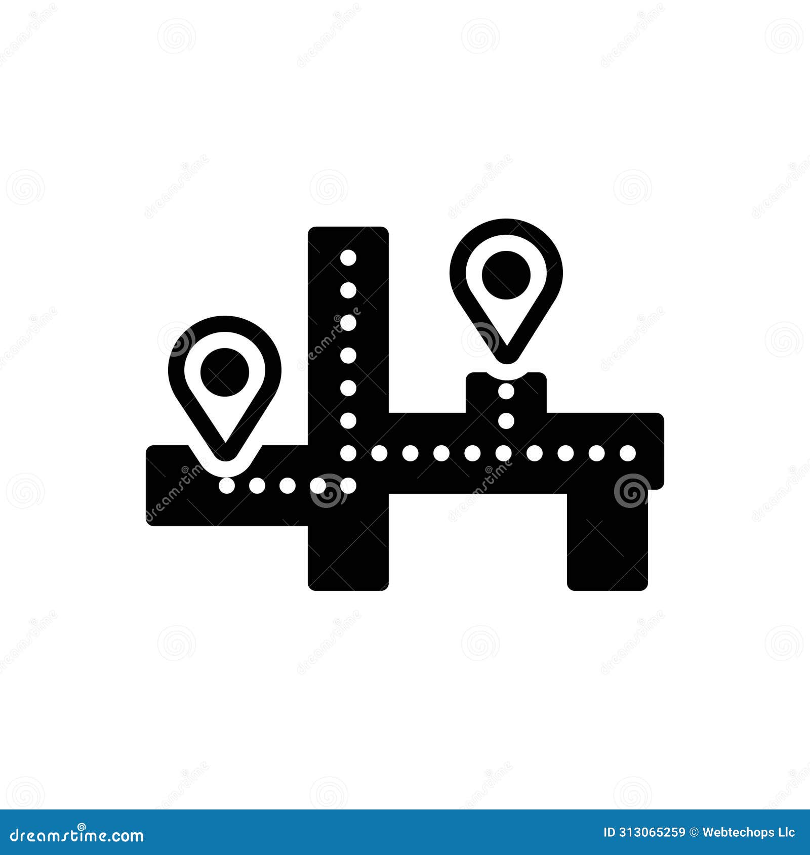 Black Solid Icon for Map, Road Map and Street Stock Illustration ...