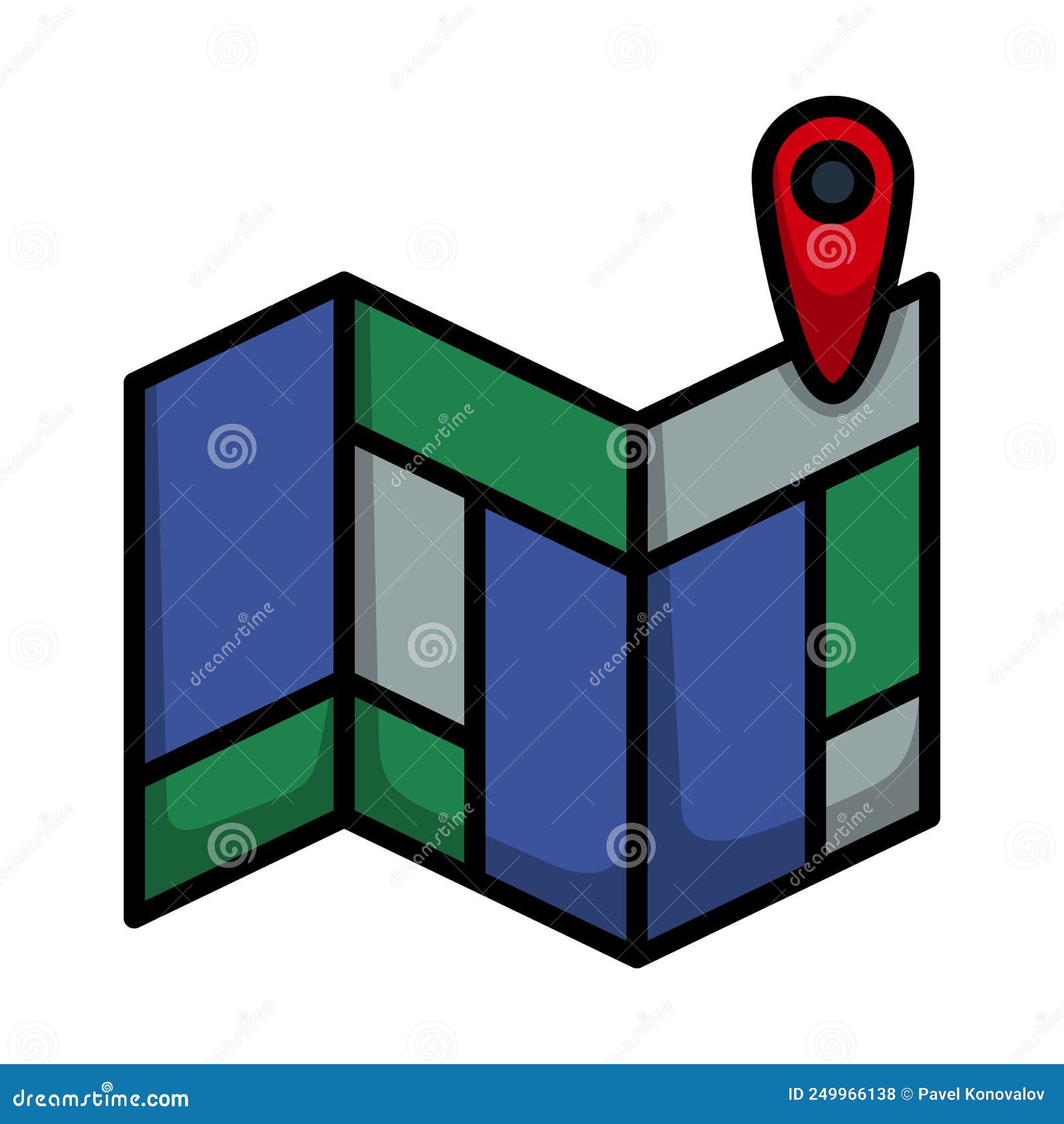 Icon of Map Scheme stock vector. Illustration of icon - 249966138