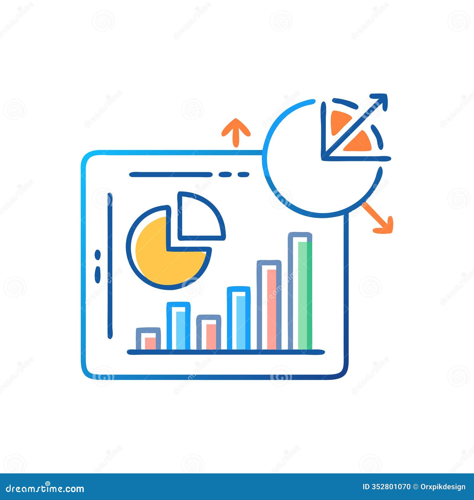 Icon for Market Share Growth Analysis Stock Vector - Illustration of ...