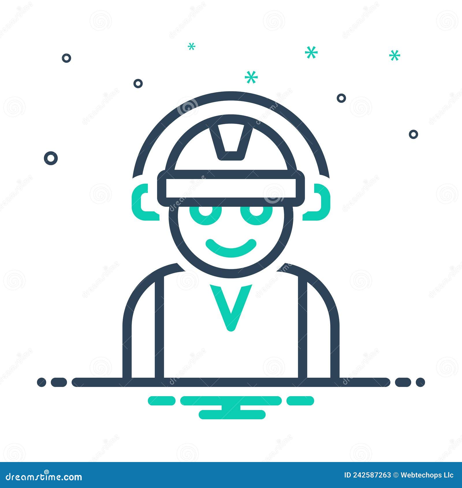 Mix Icon for Marshall, Worker and Police Stock Vector - Illustration of ...