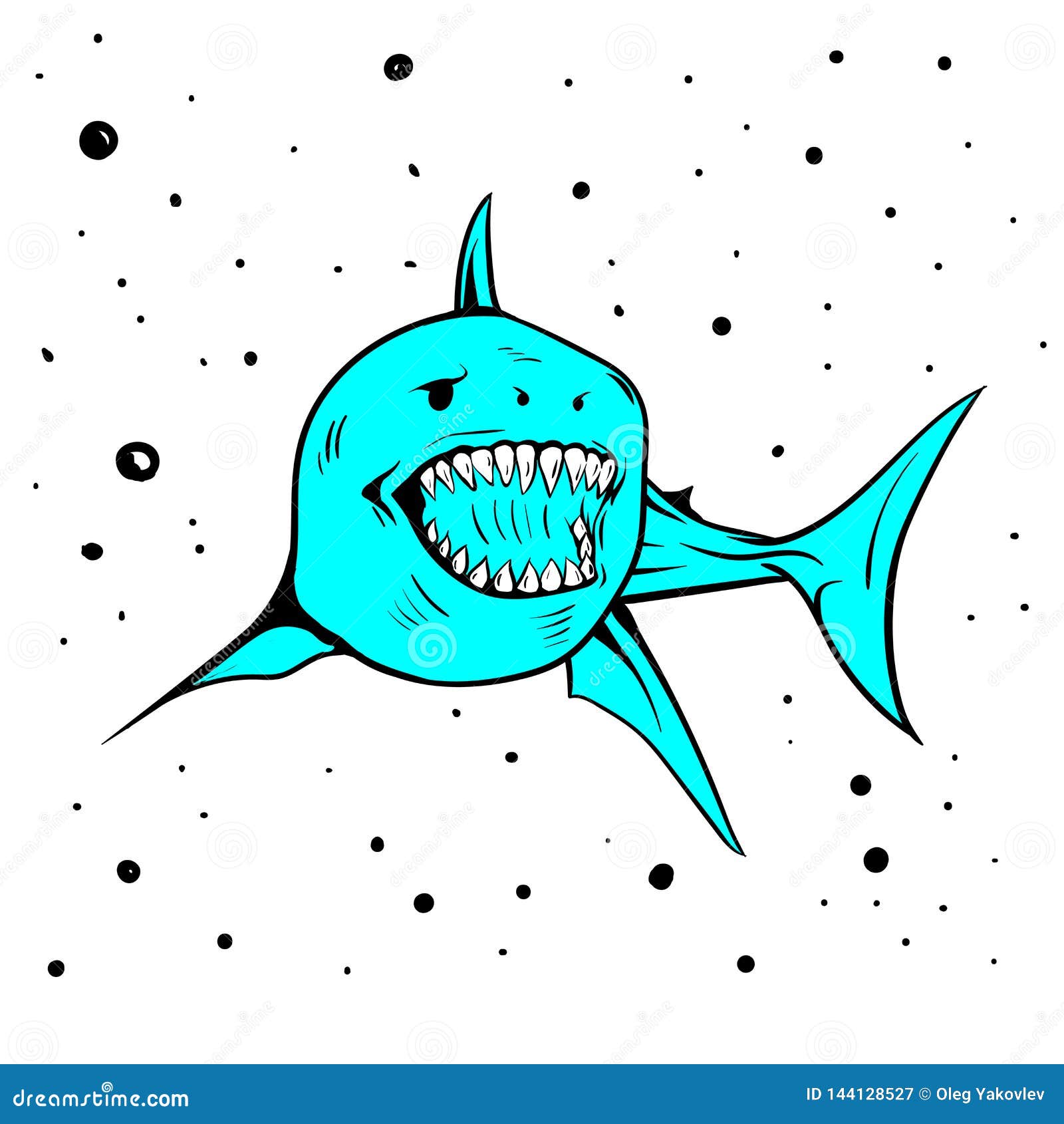 Icon Mascot of Shark Handdraw Vector Image Stock Vector - Illustration ...