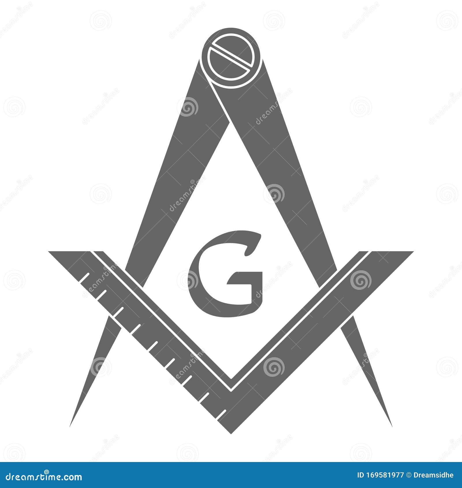 Icon with Masonic Square and Compasses for Your Design Stock Vector ...