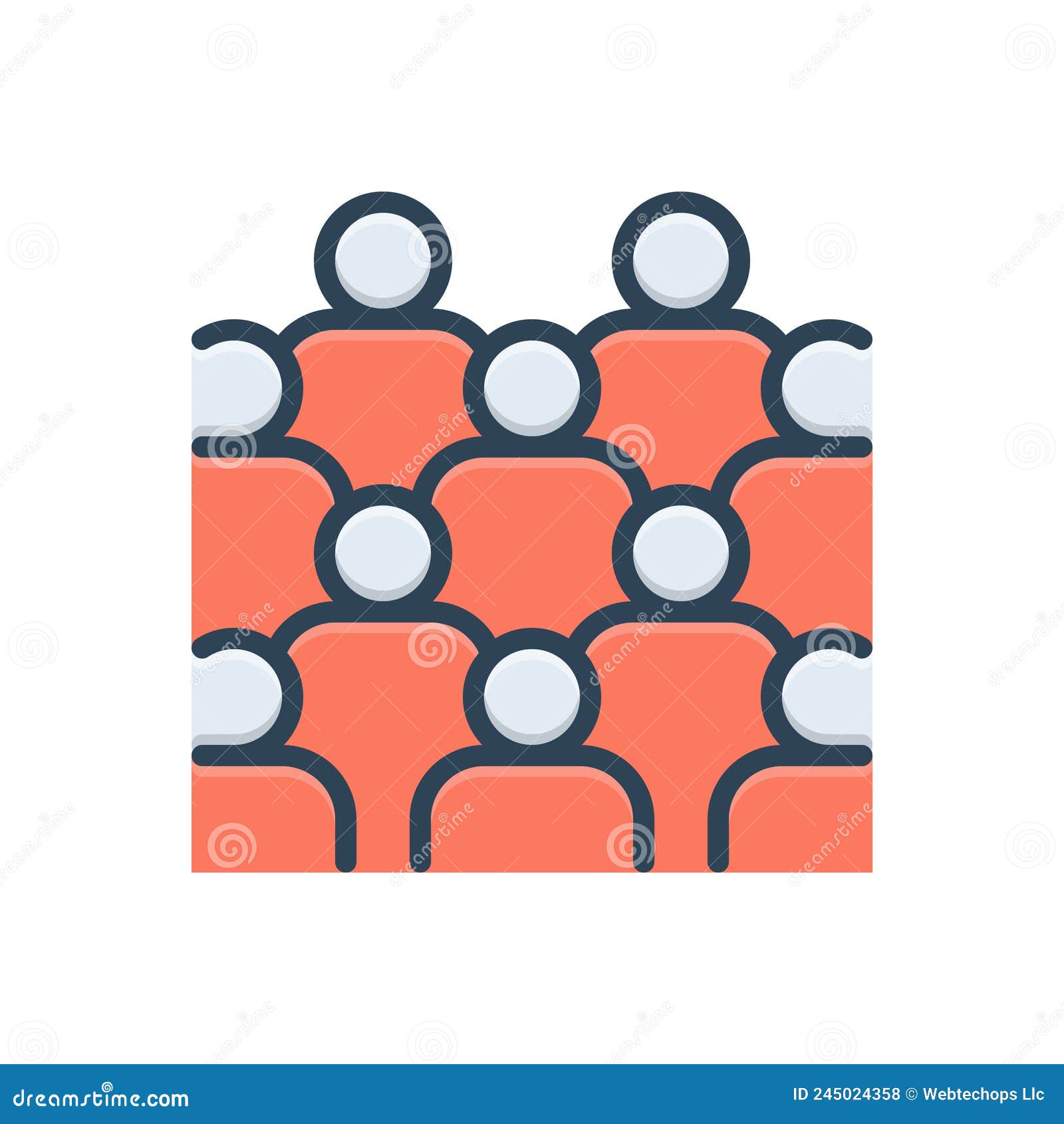 Color Illustration Icon for Mass, Collective and Crowd Stock ...