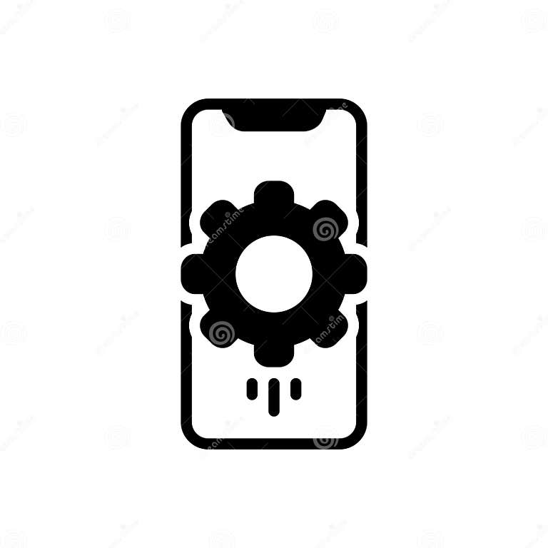Black Solid Icon for Mdm, Mobile and Device Stock Vector - Illustration ...