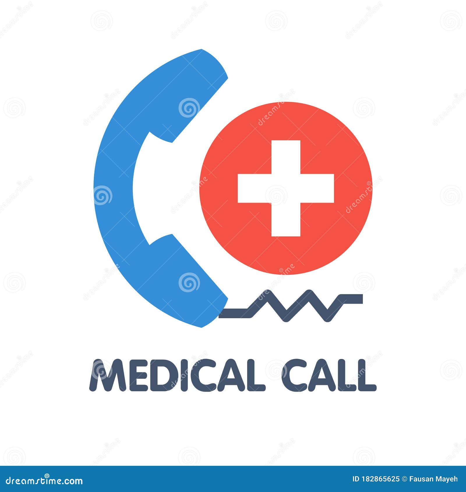 Icon Medical Call Flat Style Icon Design Illustration on White ...