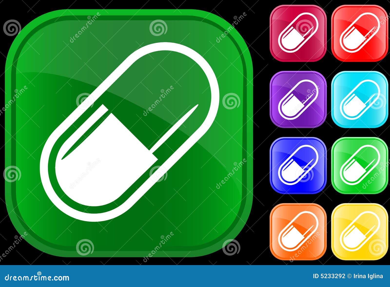 Icon of medical capsule stock vector. Illustration of hospital - 5233292
