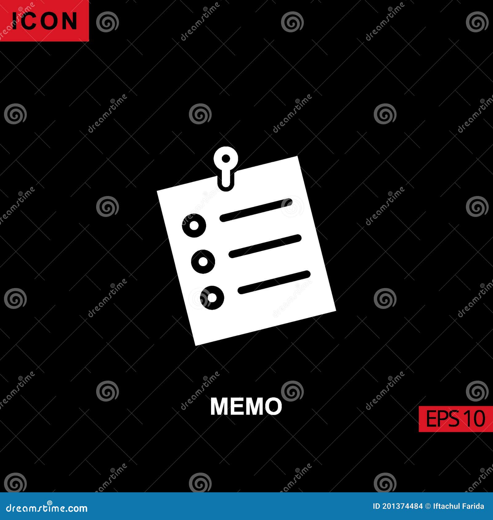 Icon Memo. Flat, Glyph or Filled Vector Icon Symbol Sign Collection ...