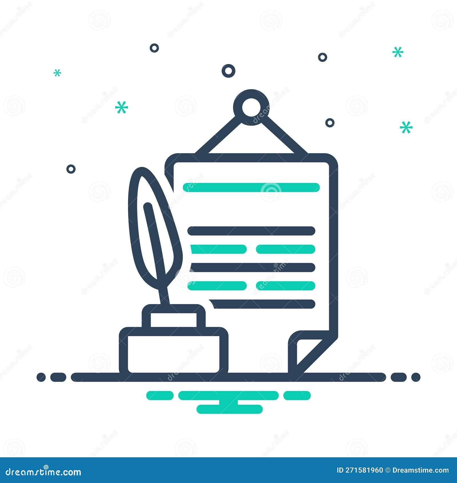 Mix Icon for Memo, Memorandum and Feather Stock Vector - Illustration ...