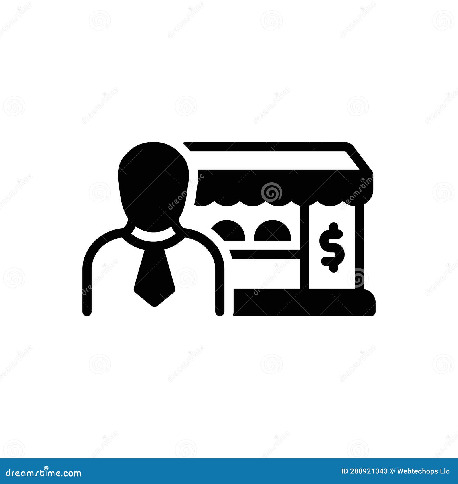 Black Solid Icon for Merchant, Trader and Seller Stock Illustration ...