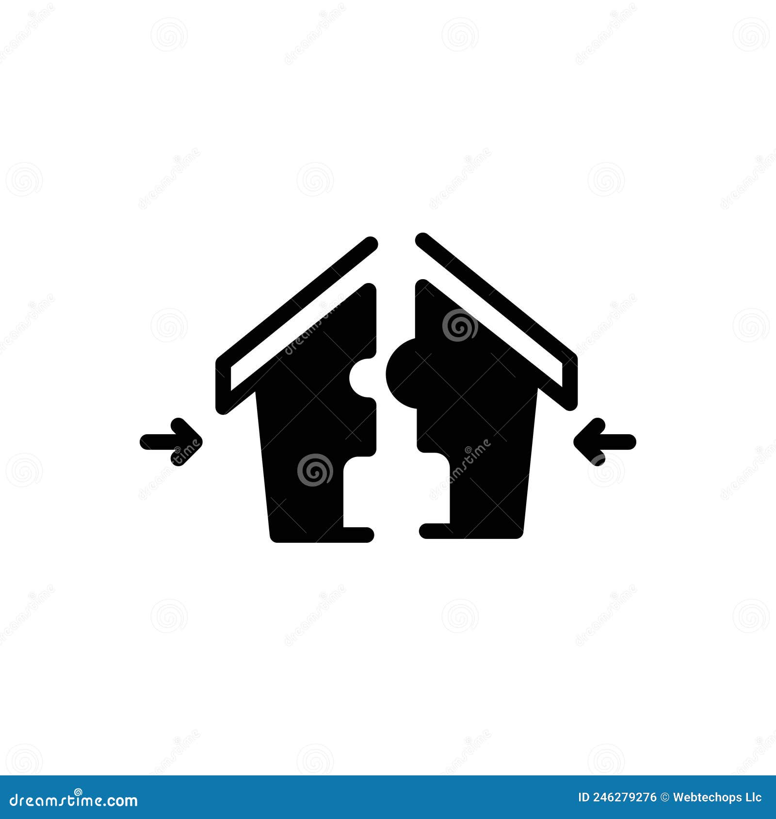 Black Solid Icon for Merger, Dissolution and Solvent Stock Vector ...