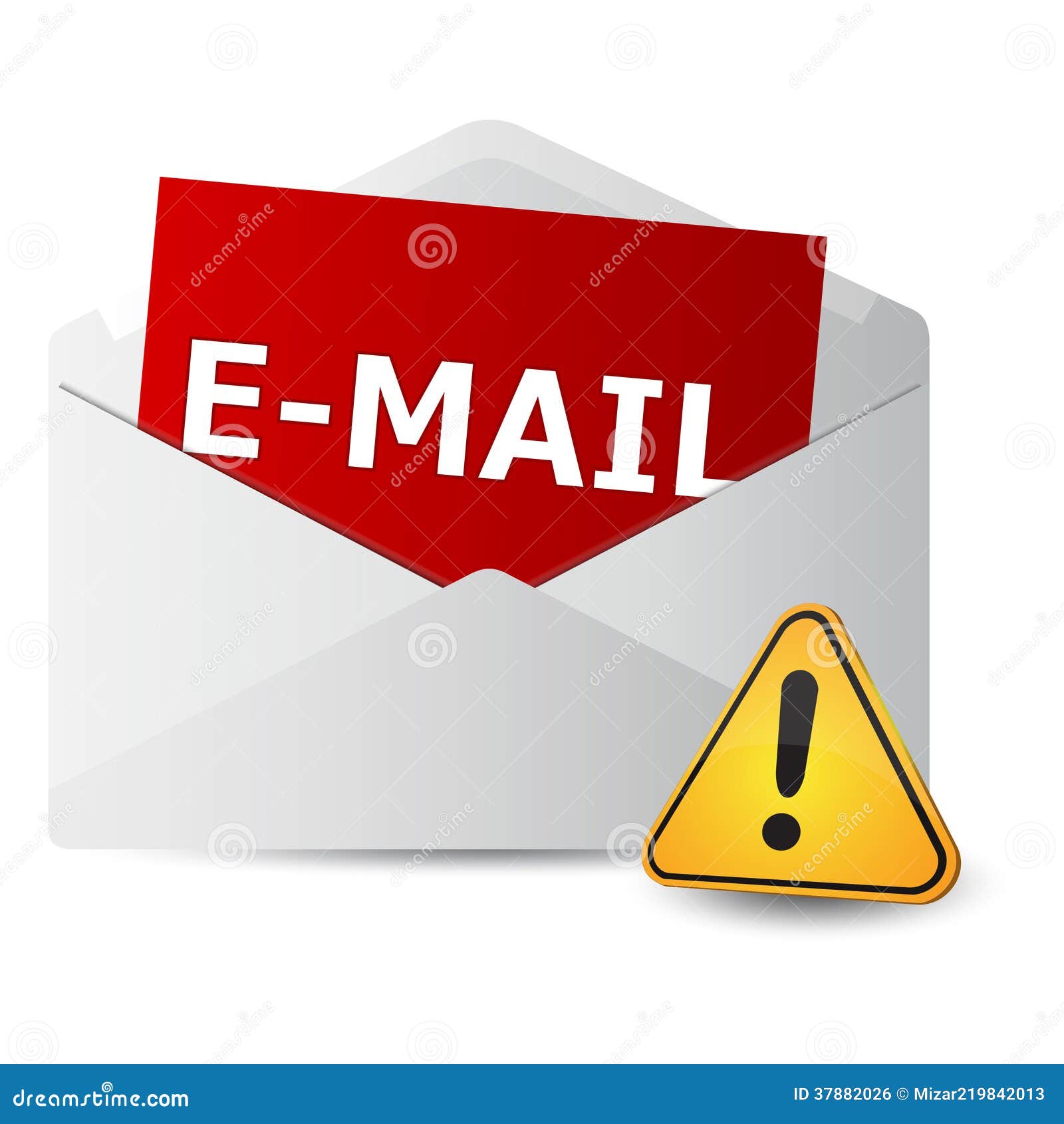 Icon Message 2d with Exclamation Sign Stock Vector - Illustration of ...