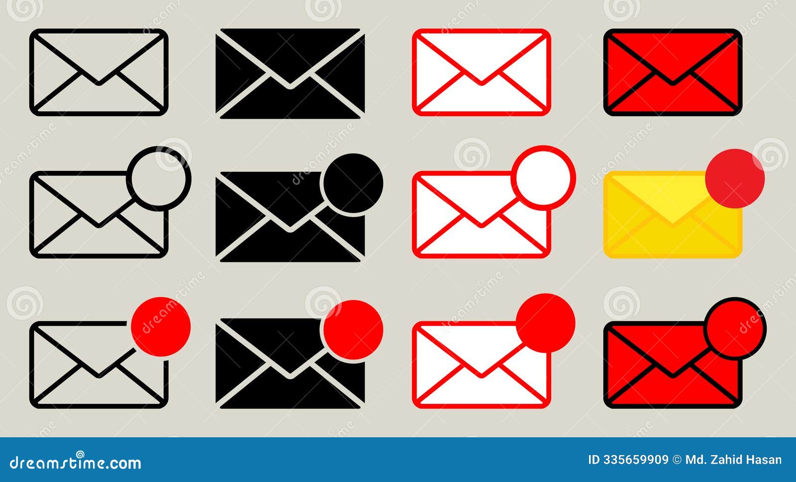 Message Mail Notification Icon Envelope Inbox Sign Symbol Apps Website ...