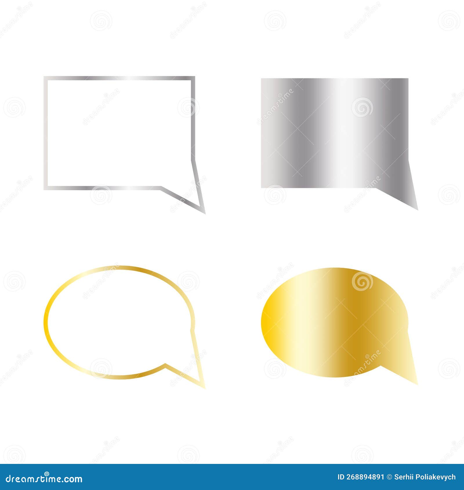 Icon with Messages Icons Gold. Vector Illustration Stock Vector ...