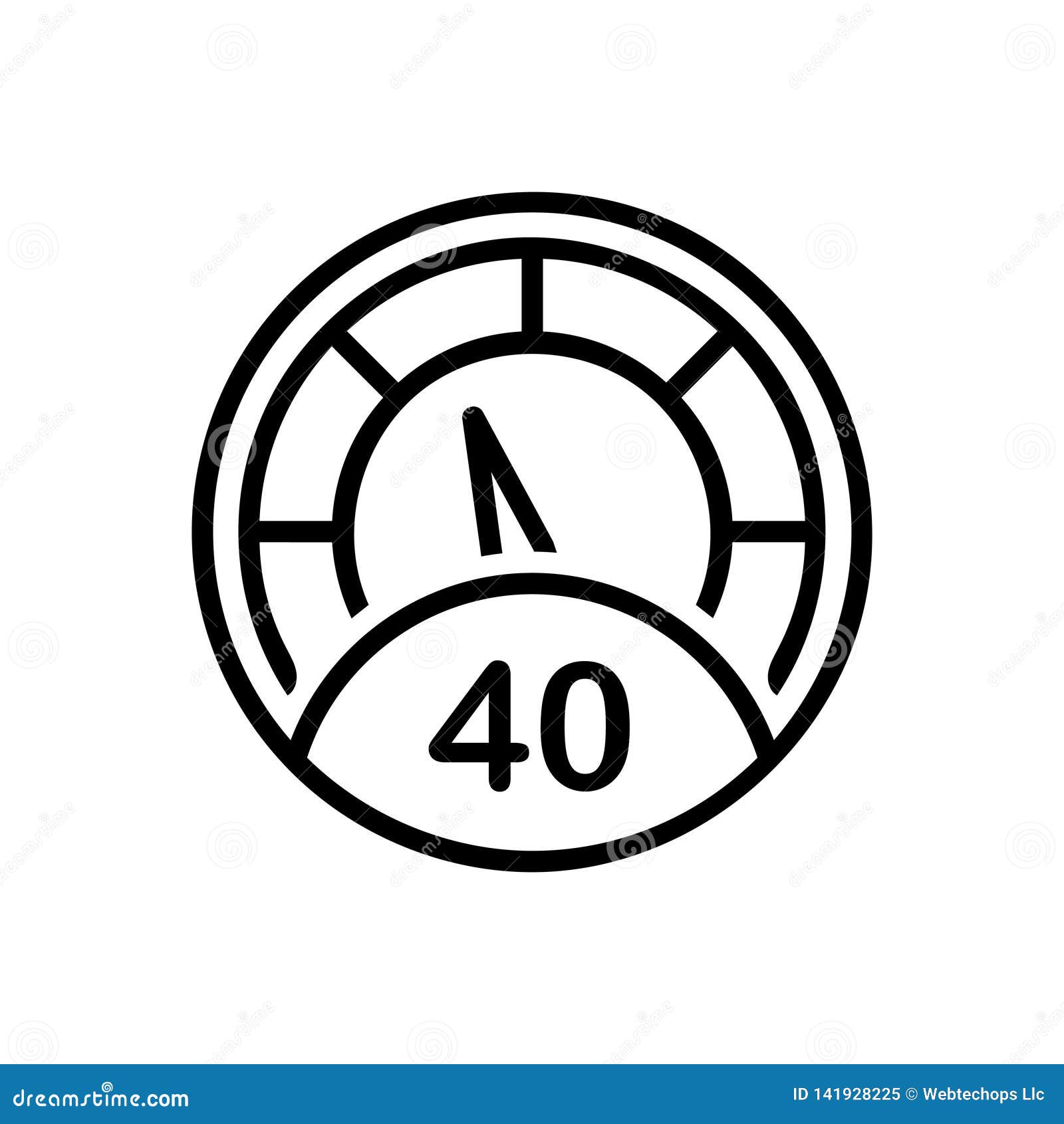 Black Line Icon for Meter, Numerator and Scale Stock Illustration ...