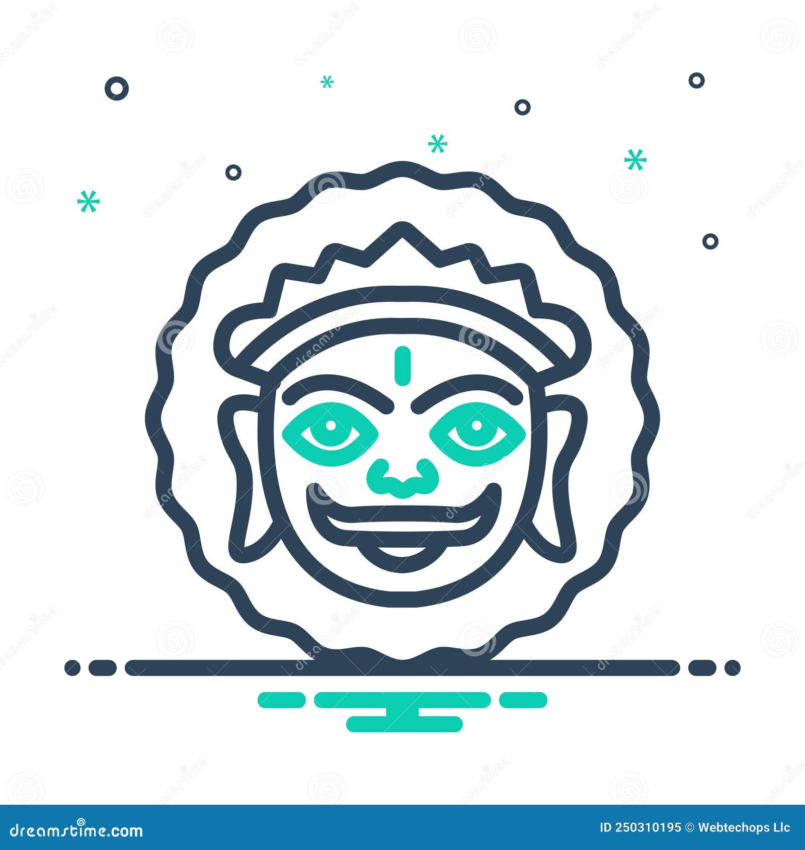 Mix Icon for Mewar, Lord Surya and Colorful Stock Illustration ...